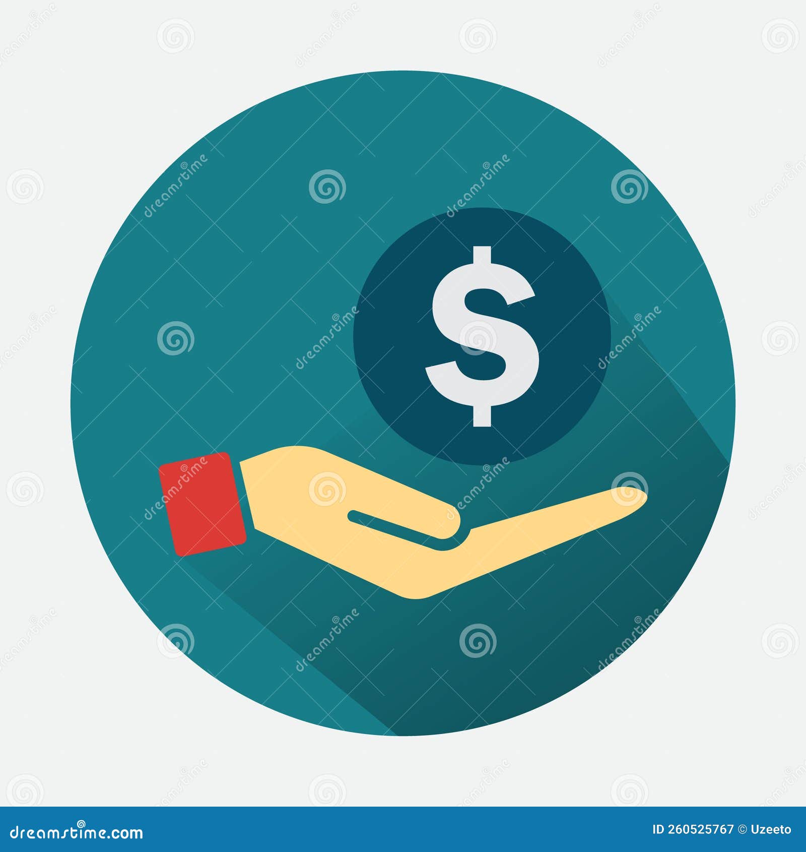 Save Money Icon with Shadow. Hand with Money Stock Vector ...
