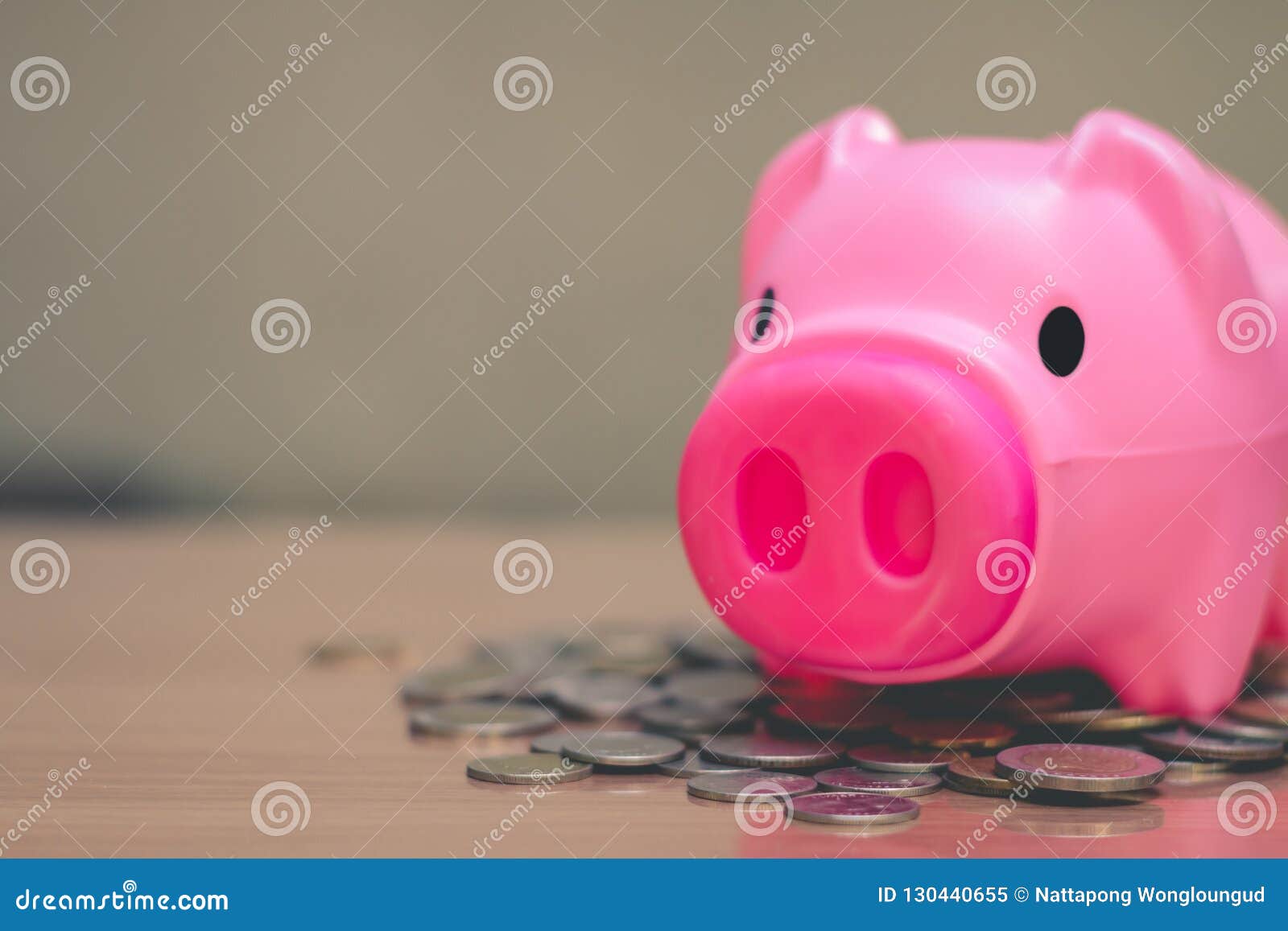 Save Money in Pig Pink for Future Use. Stock Image - Image of economy ...