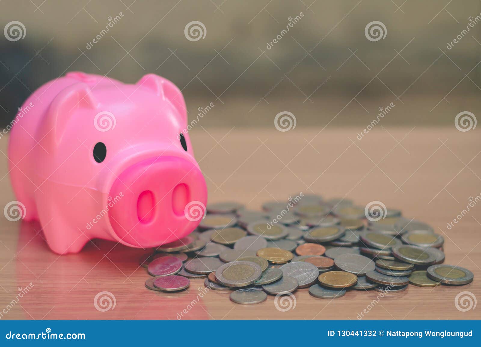 Save Money in Pig Pink for Future Use. Stock Photo - Image of close ...