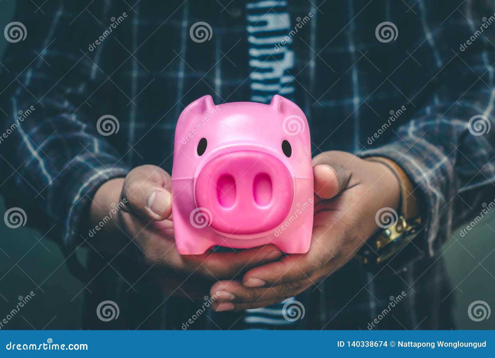 Save Money in Pig Pink for Future Use, Concept Saving Money for the ...