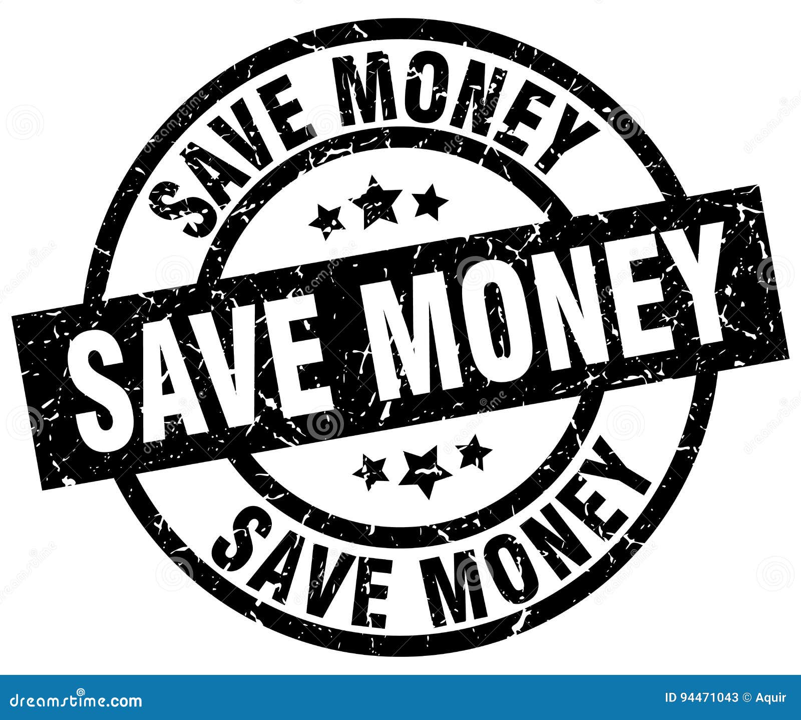 Save Money Round Grunge Stamp Stock Vector - Illustration of black ...