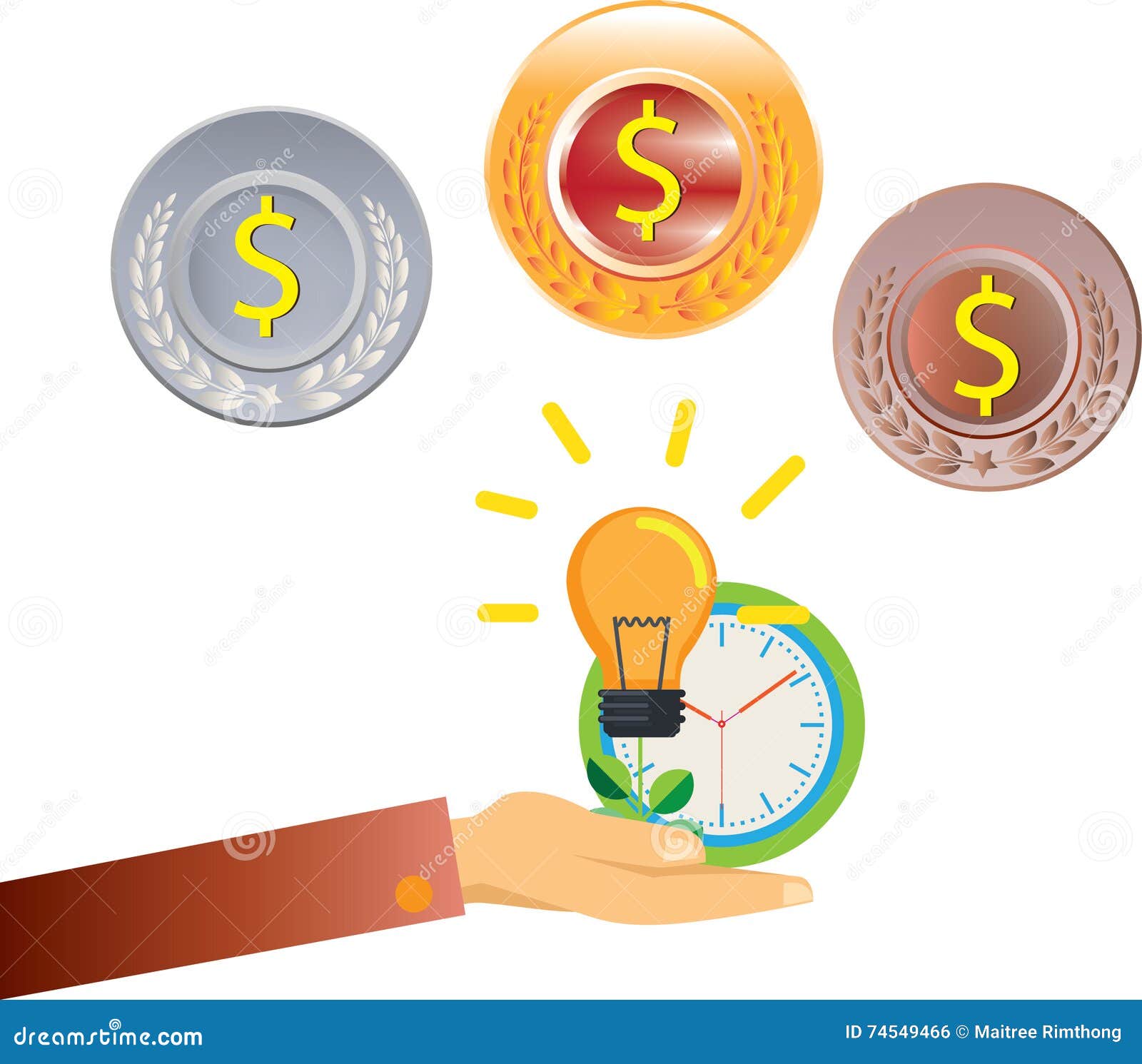 Save Money and Saving Dollar Coin Stock Illustration - Illustration of ...