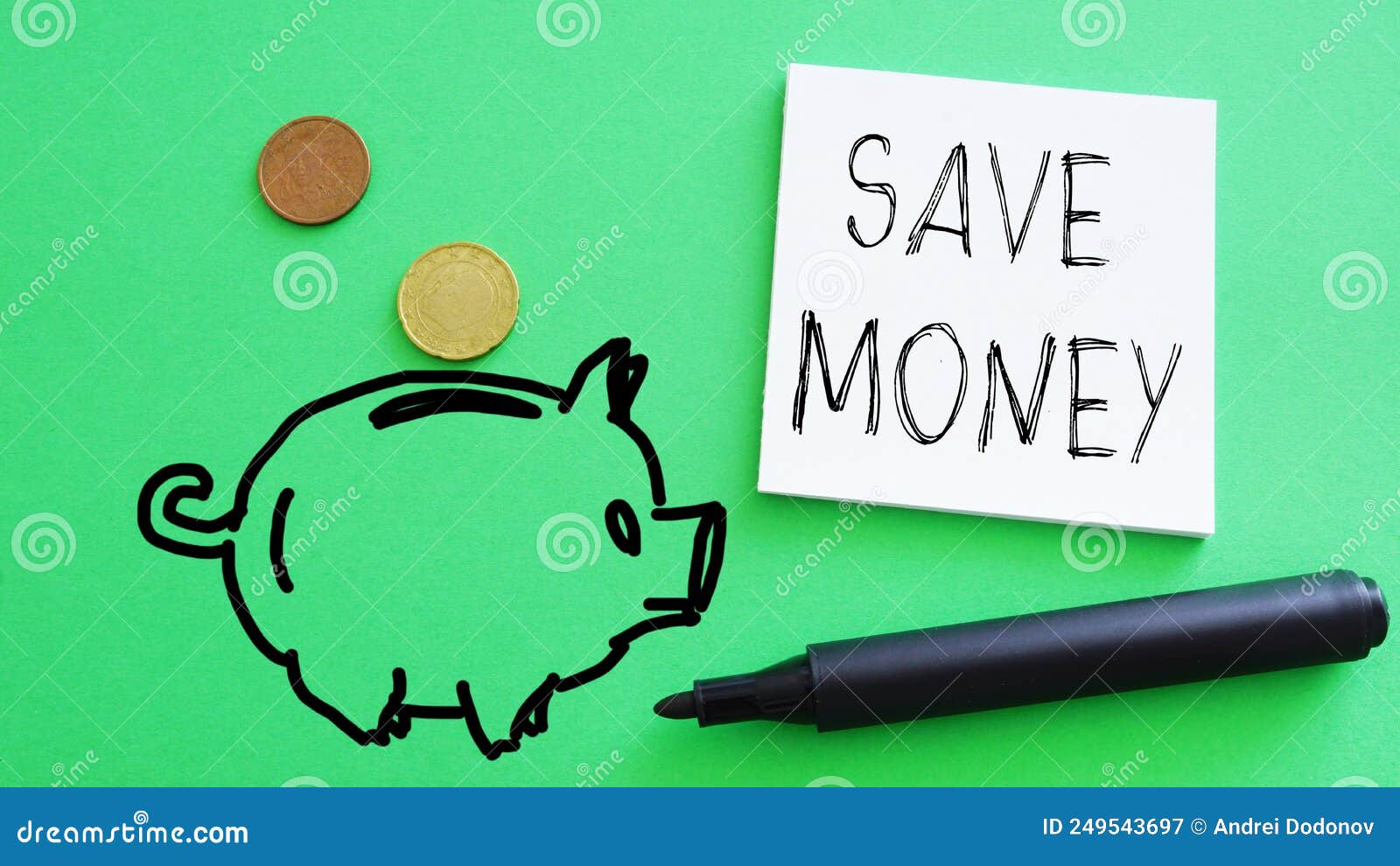 Save Money is Shown Using the Text Stock Image - Image of coin, success ...