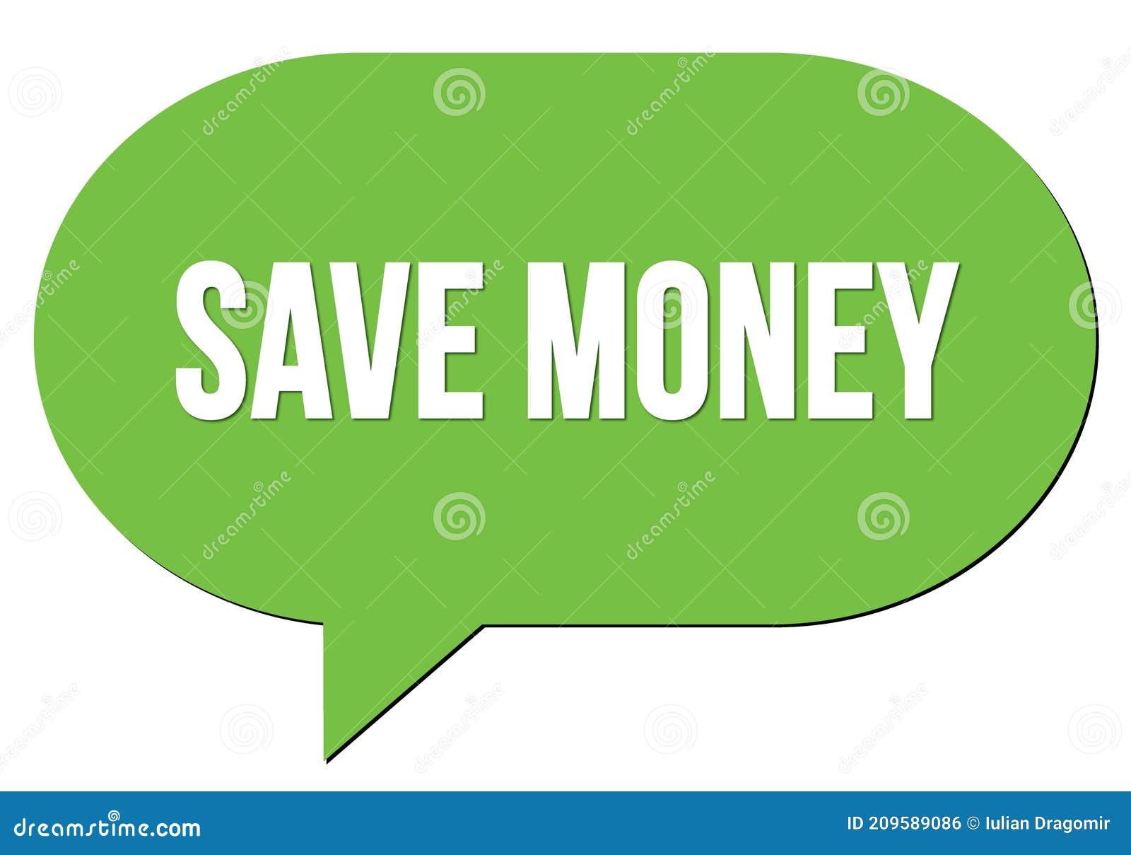 SAVE MONEY Text Written in a Green Speech Bubble Stock Illustration ...