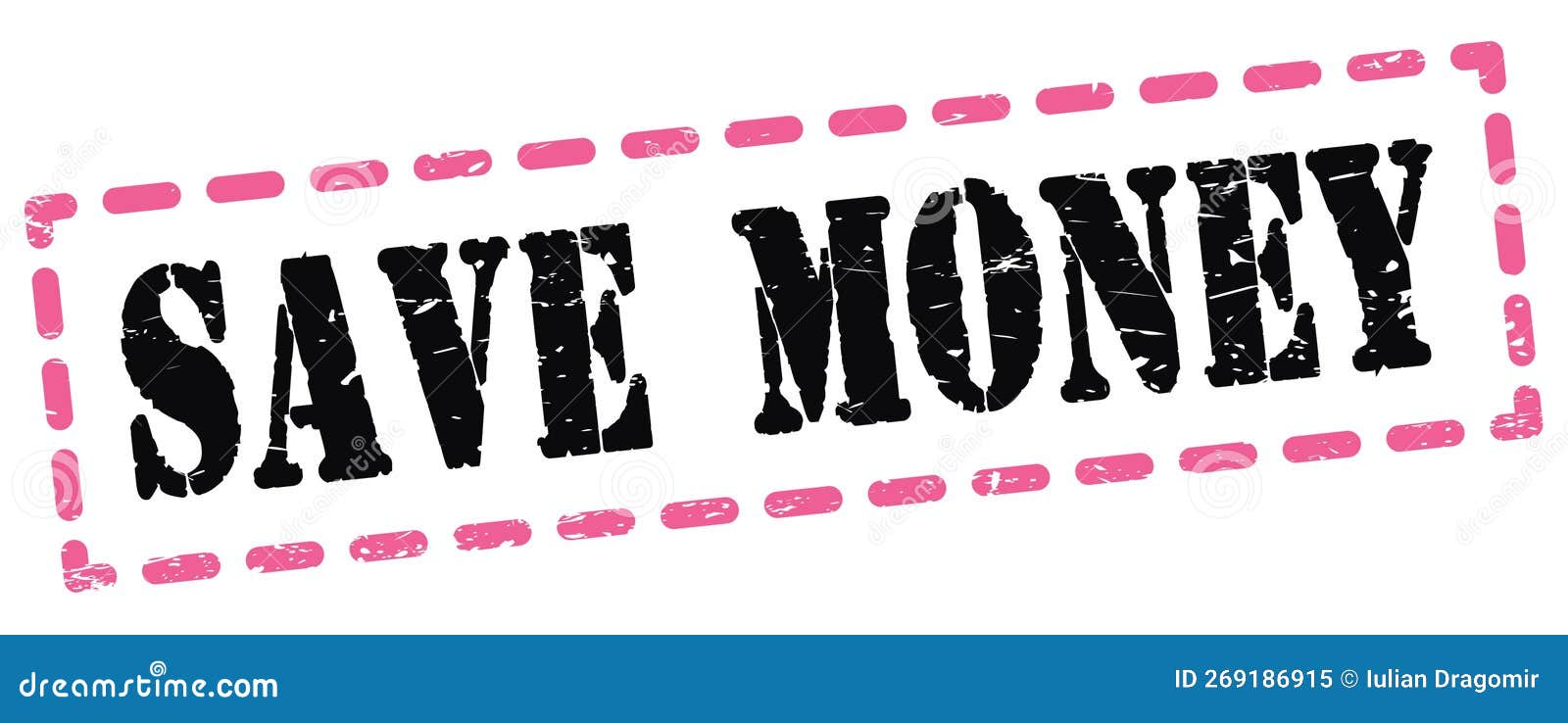 SAVE MONEY Text Written on Pink-black Stamp Sign Stock Illustration ...