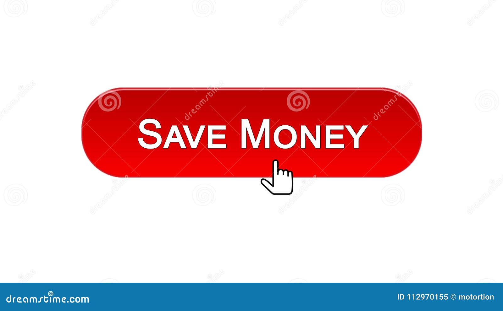 Save Money Web Interface Button Clicked with Mouse Cursor, Red Color, Banking Stock Illustration ...