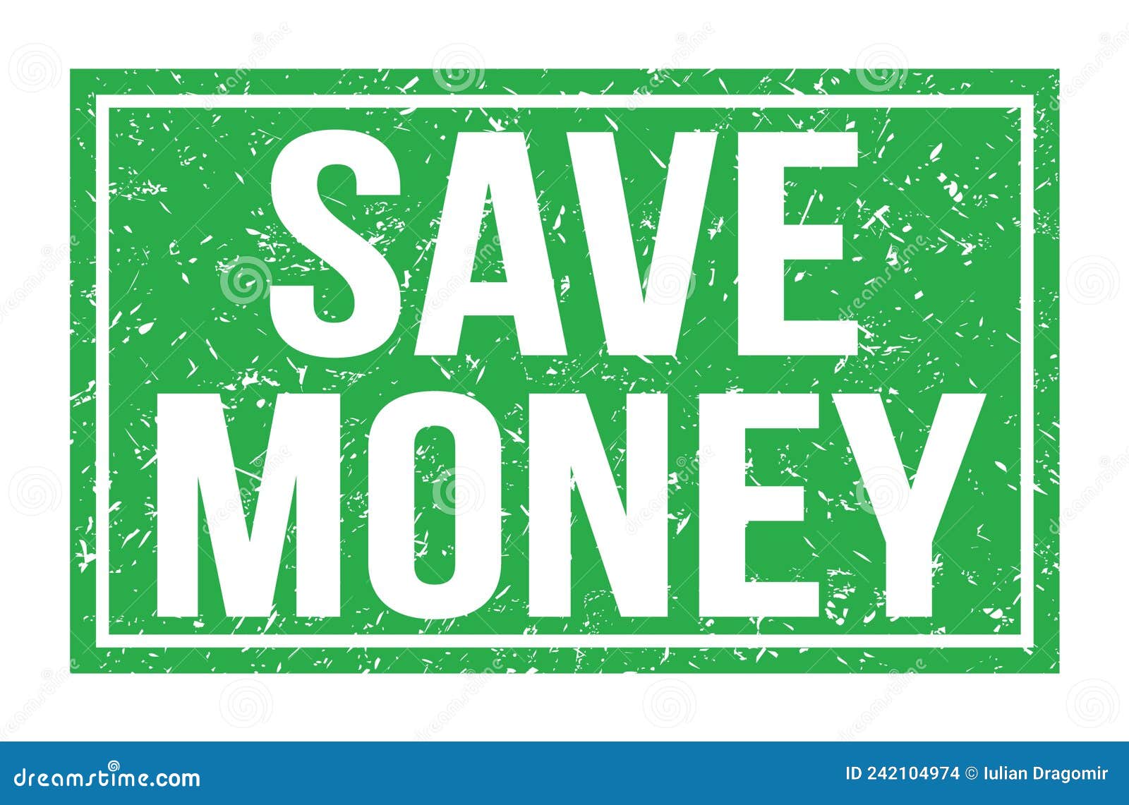 SAVE MONEY, Words on Green Rectangle Stamp Sign Stock Illustration ...