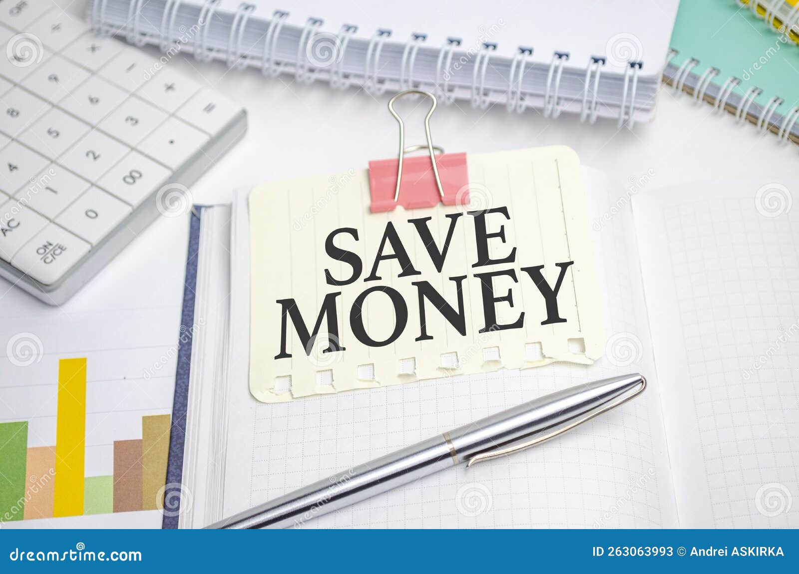 Save Money Words on Paper Notebook and Pen Stock Image - Image of ...