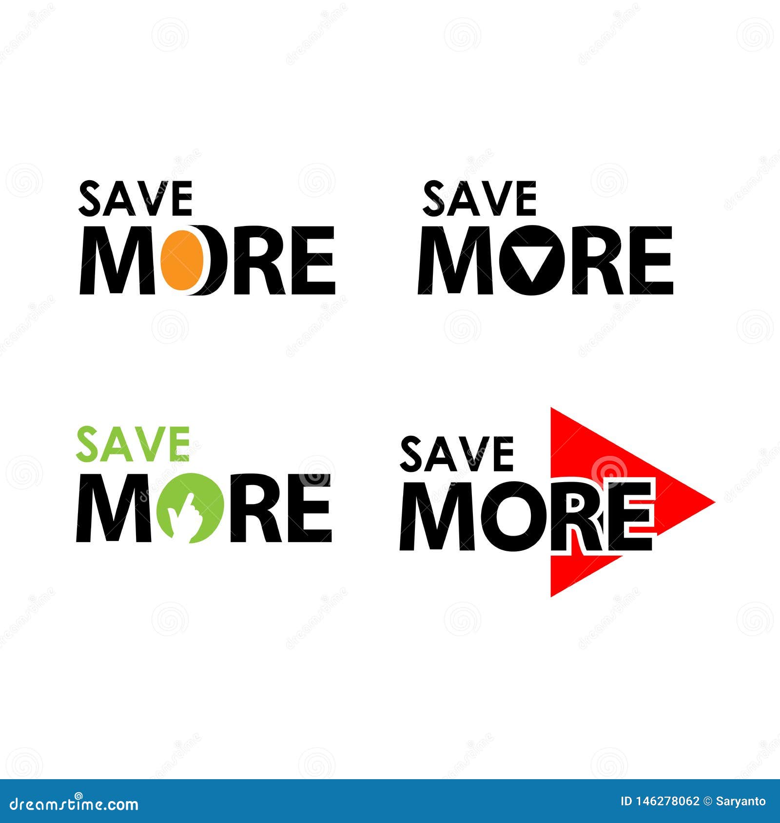 Save More. Creative Lettering Vector Illustration. Illustration in ...