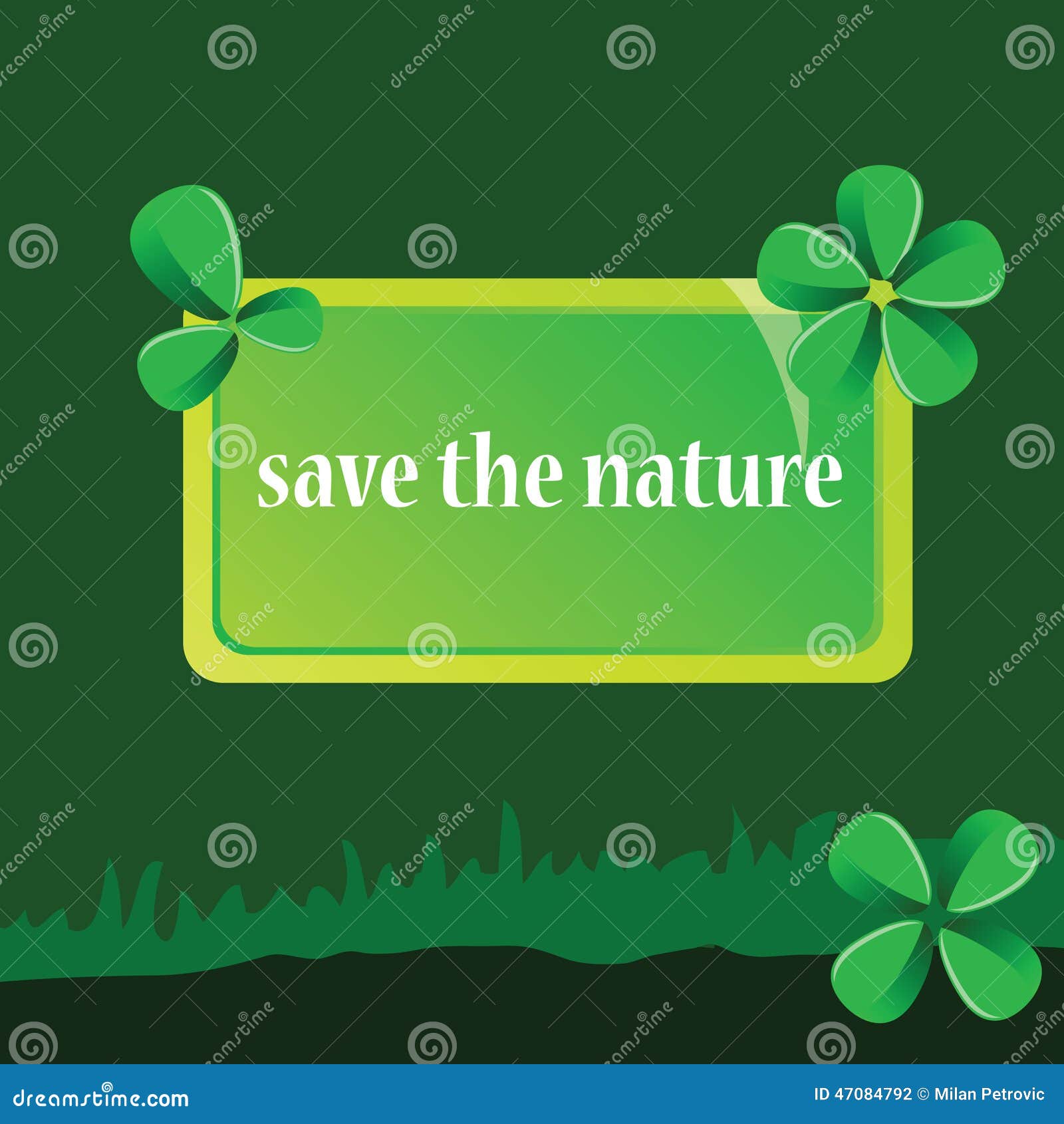 Save the Nature Art Vector Illustration Stock Vector - Illustration of ...