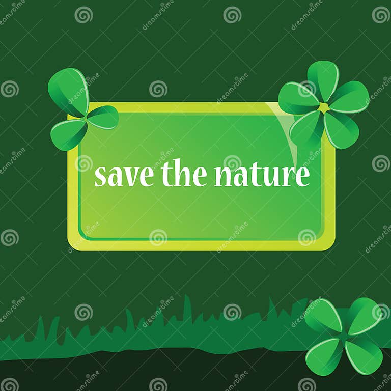 Save the Nature Art Vector Illustration Stock Vector - Illustration of ...