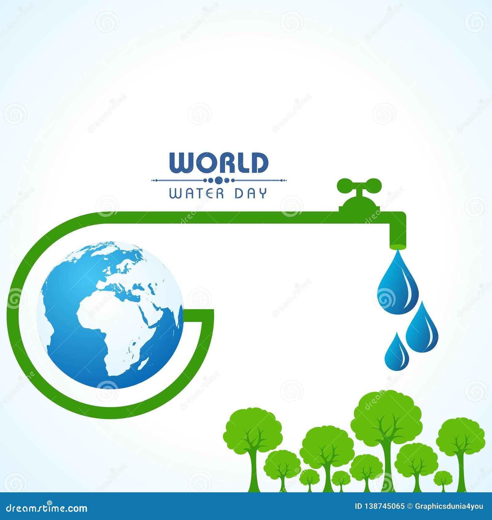 Save Nature Concept World Water Day Stock Vector Illustration Of