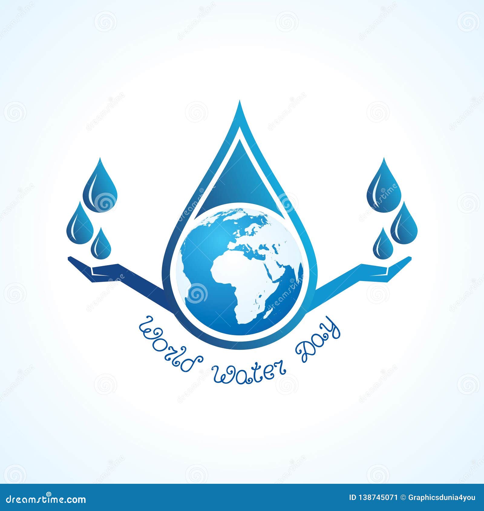 Save Nature Concept World Water Day Stock Vector Illustration Of