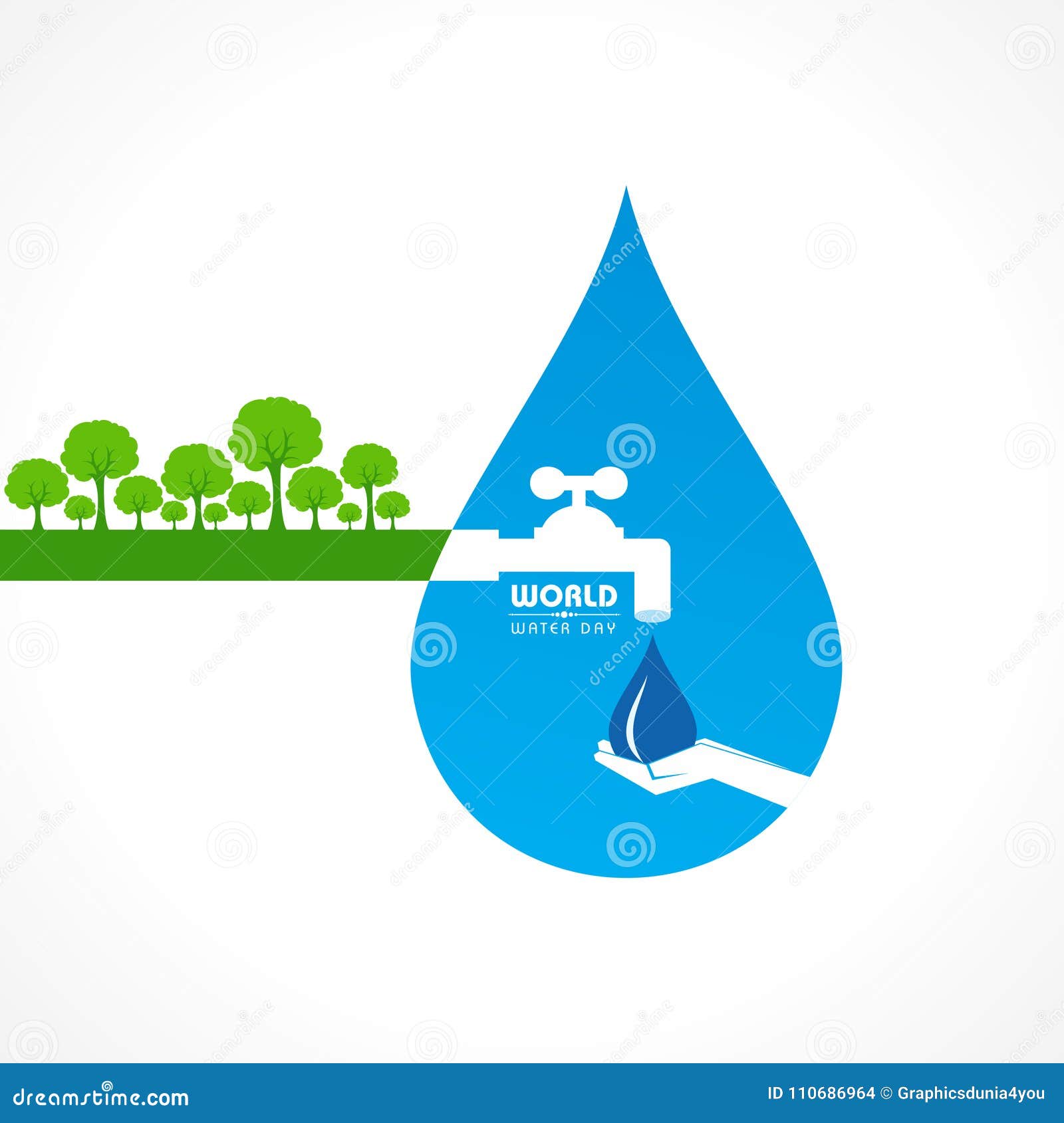 Save Nature Concept World Water Day Stock Vector Illustration Of