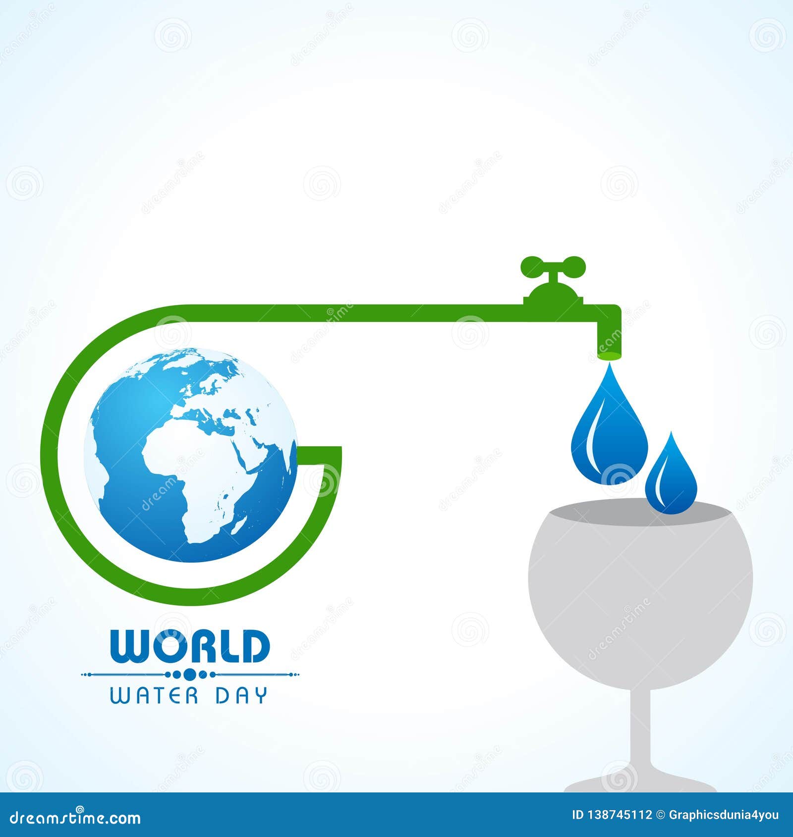 Save Nature Concept World Water Day Stock Vector Illustration Of