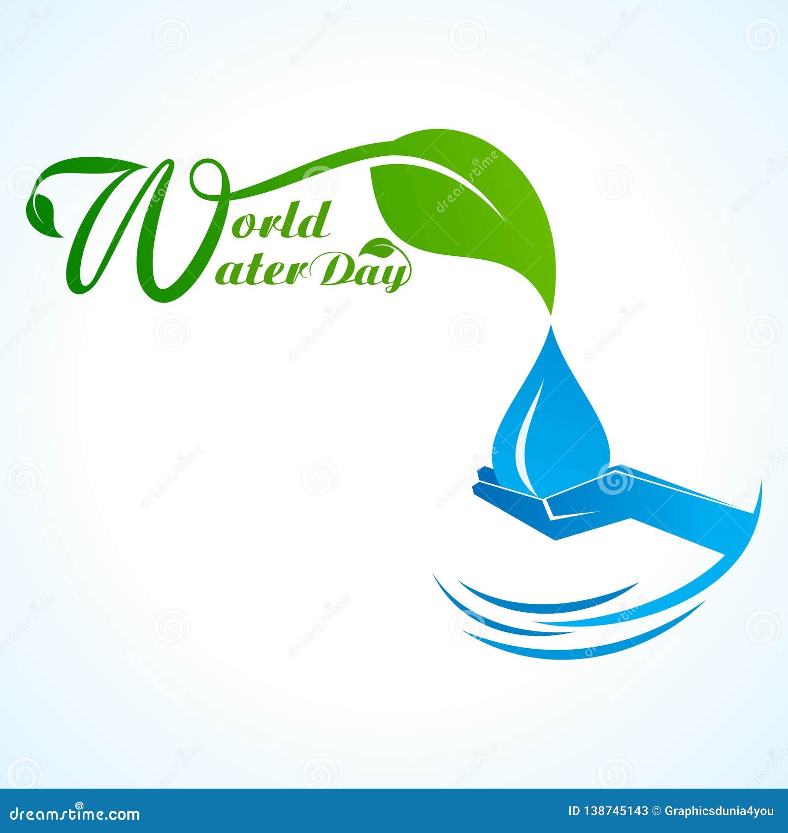 Save Nature Concept World Water Day Stock Vector Illustration Of