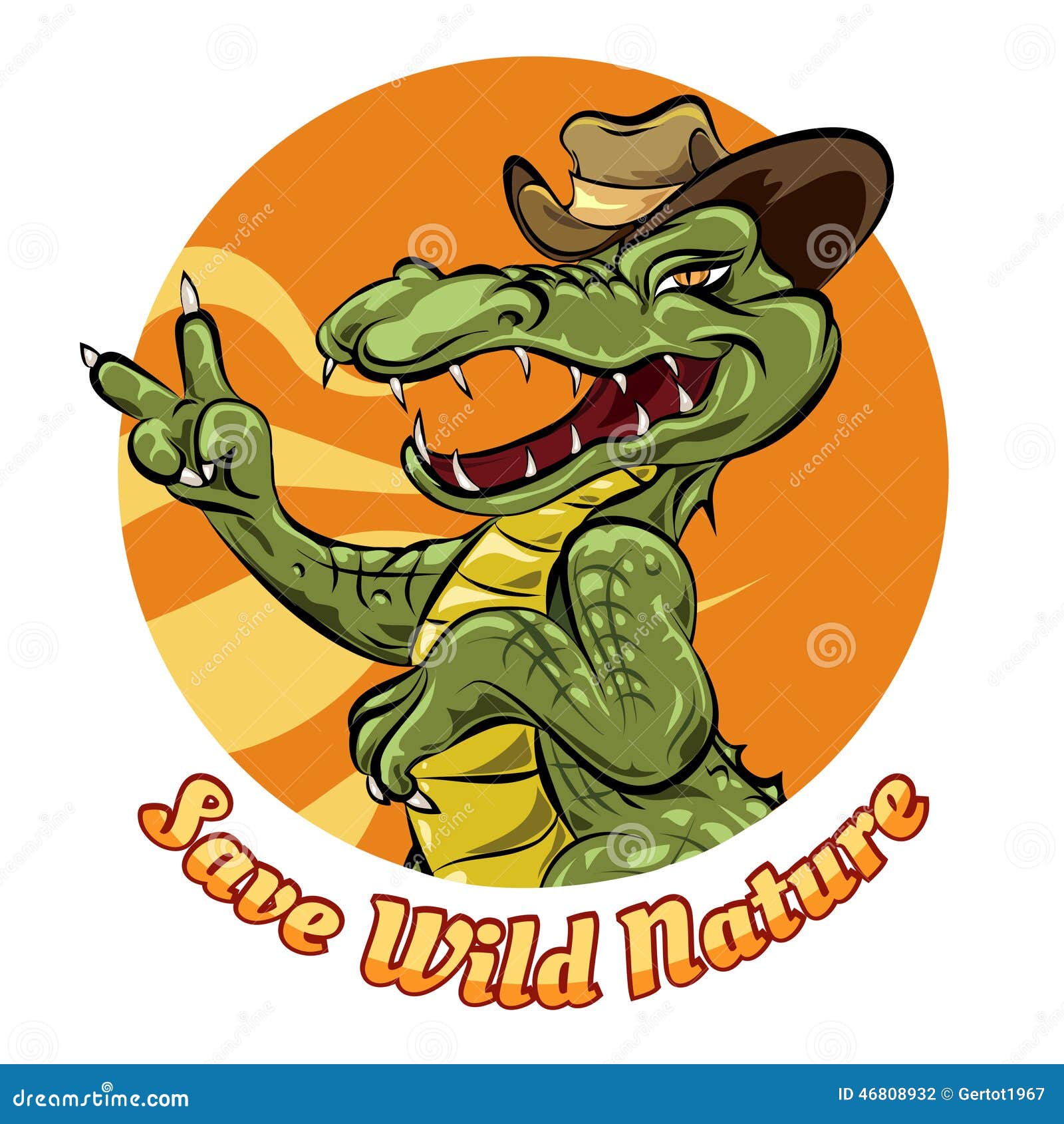 Save the Nature Logo Design with Alligator Stock Vector - Illustration ...