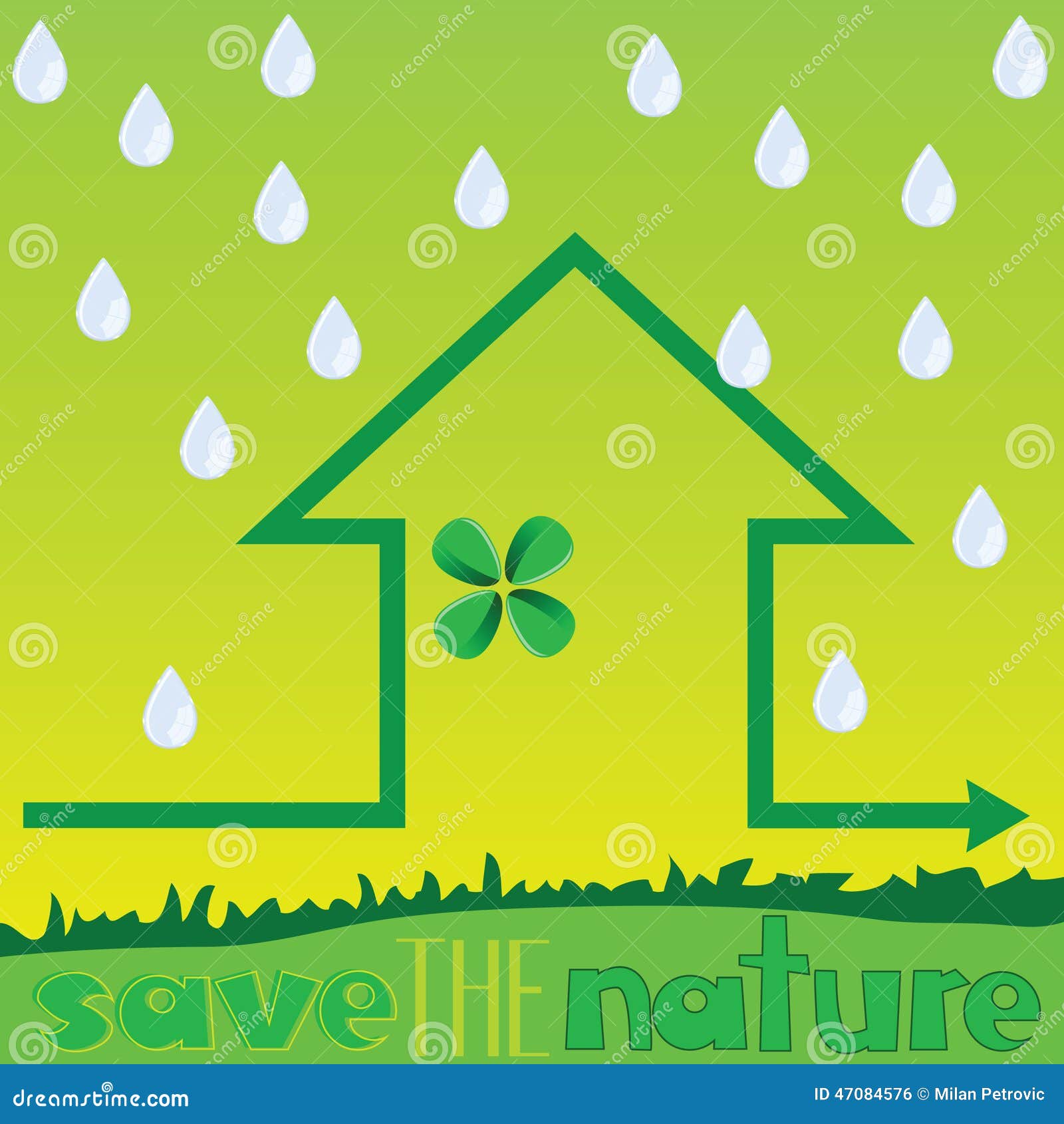 Save the Nature with Rain Vector Stock Vector - Illustration of natural ...
