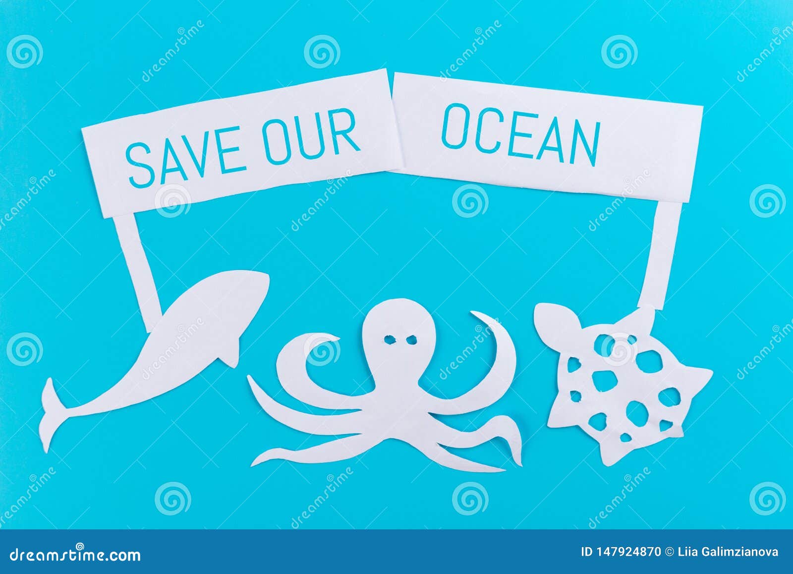 Save the ocean concept stock photo. Image of animal - 147924870