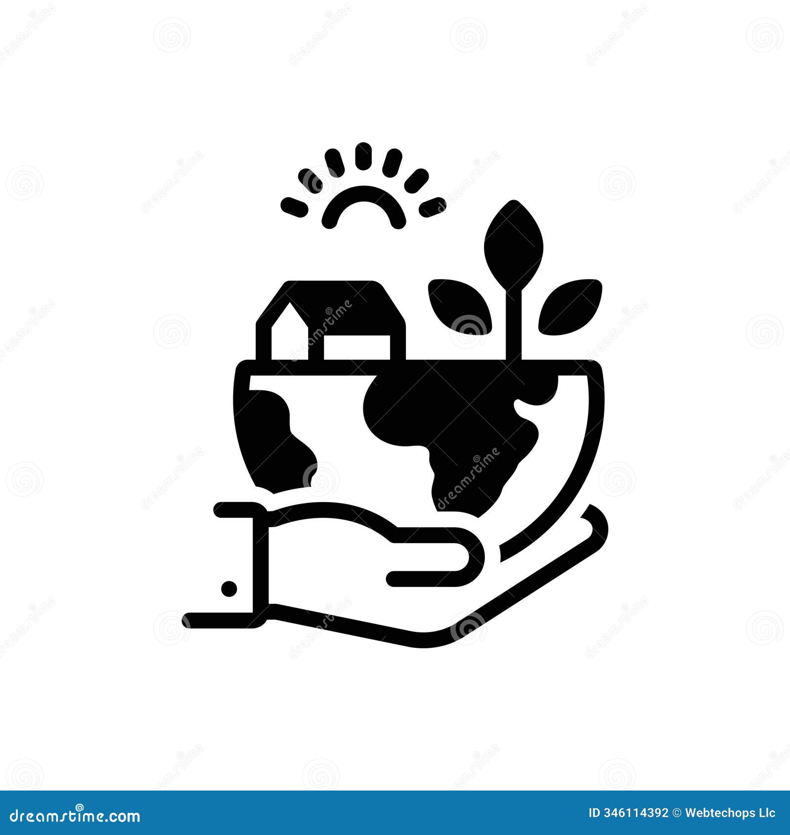 Black Solid Icon for Save Our Environment, Save and Natural Stock ...