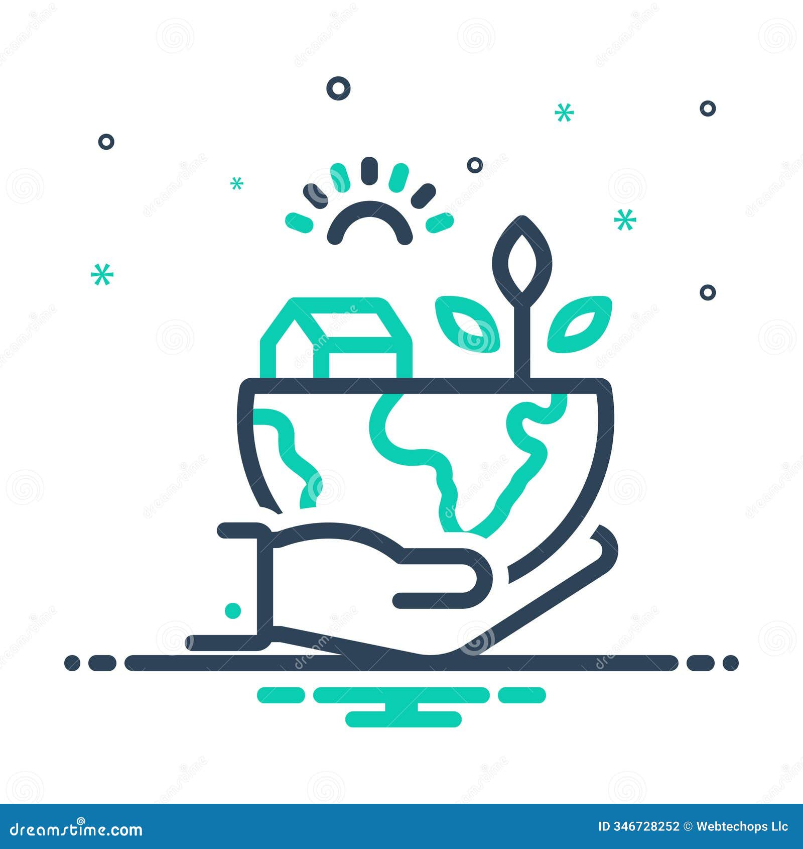 Mix Icon for Save Our Environment, Save and Natural Stock Illustration ...