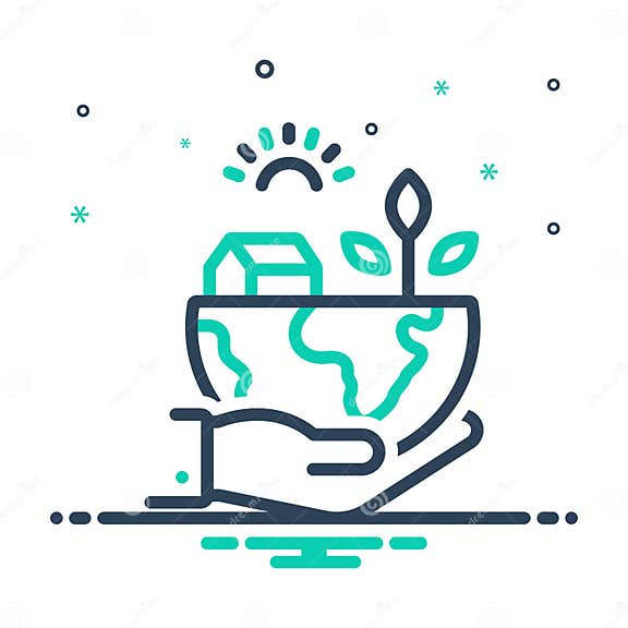 Mix Icon for Save Our Environment, Save and Natural Stock Illustration ...