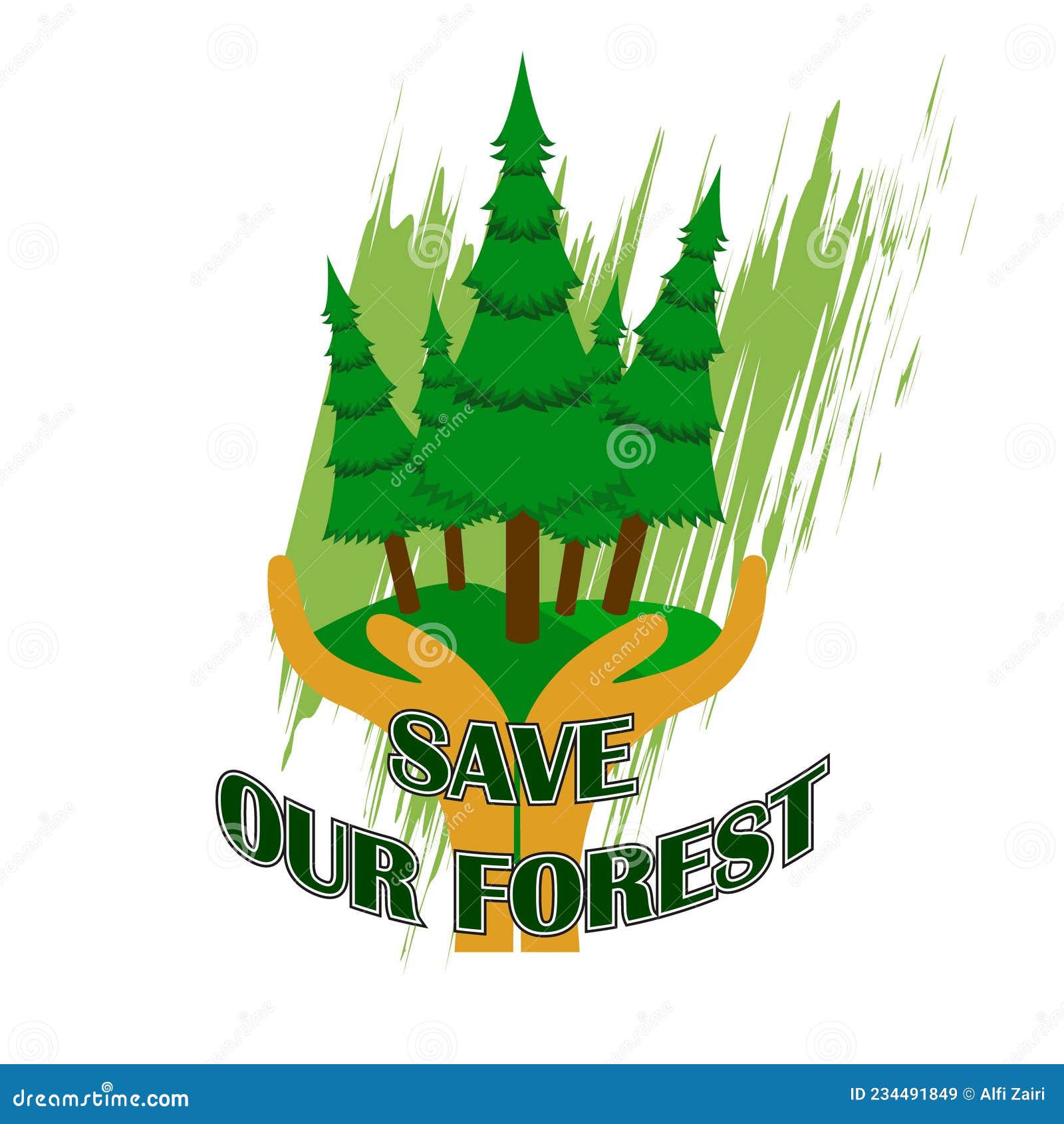 Save our forest slogan stock vector. Illustration of international ...