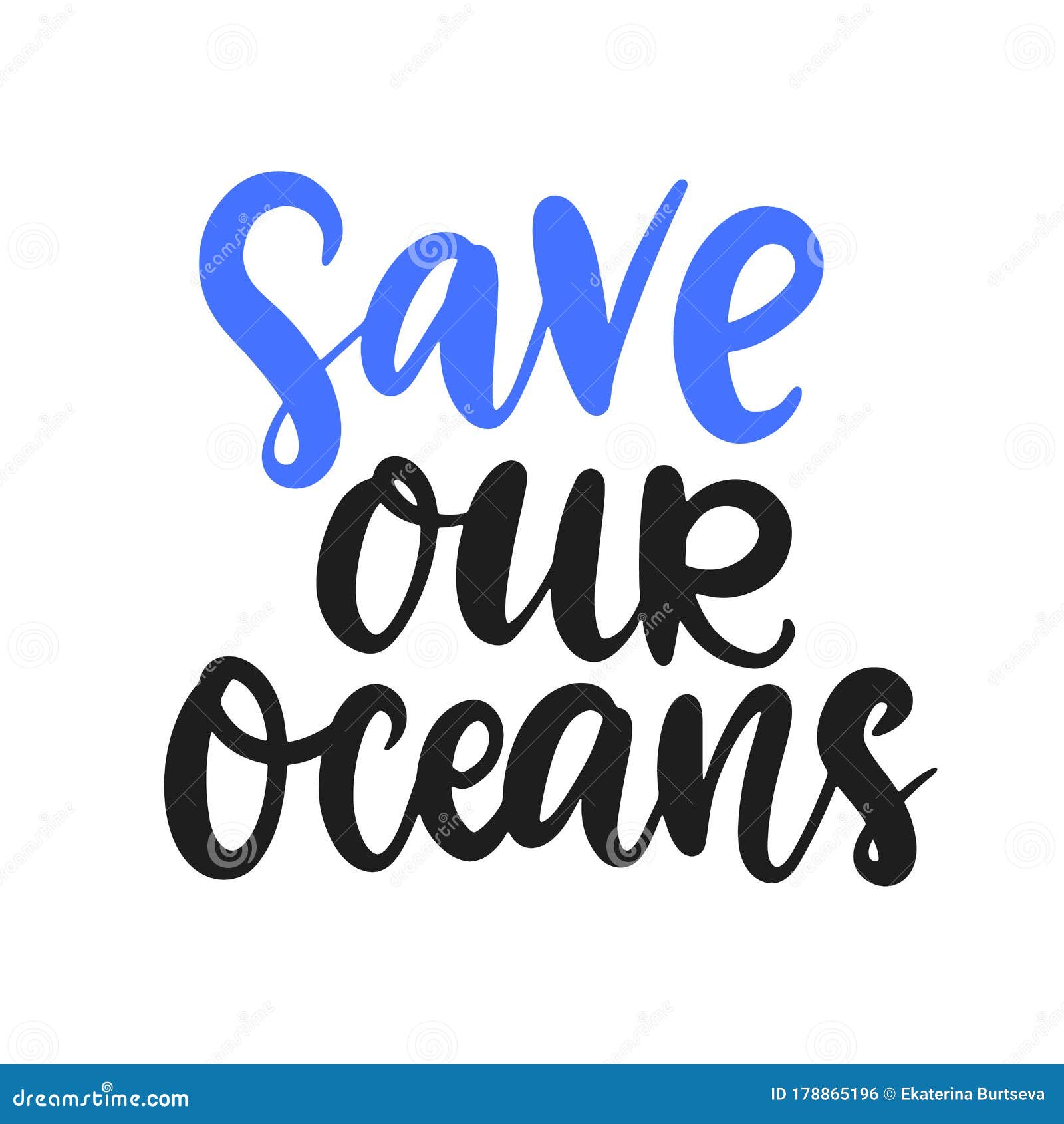 Save Our Oceans Poster Earth Day Card Stock Vector Illustration Of