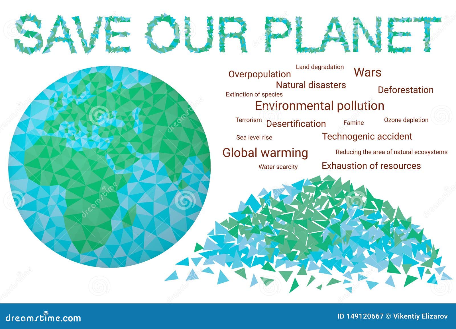 Save Our Planet - Concept Environmental Day Stock Vector - Illustration ...