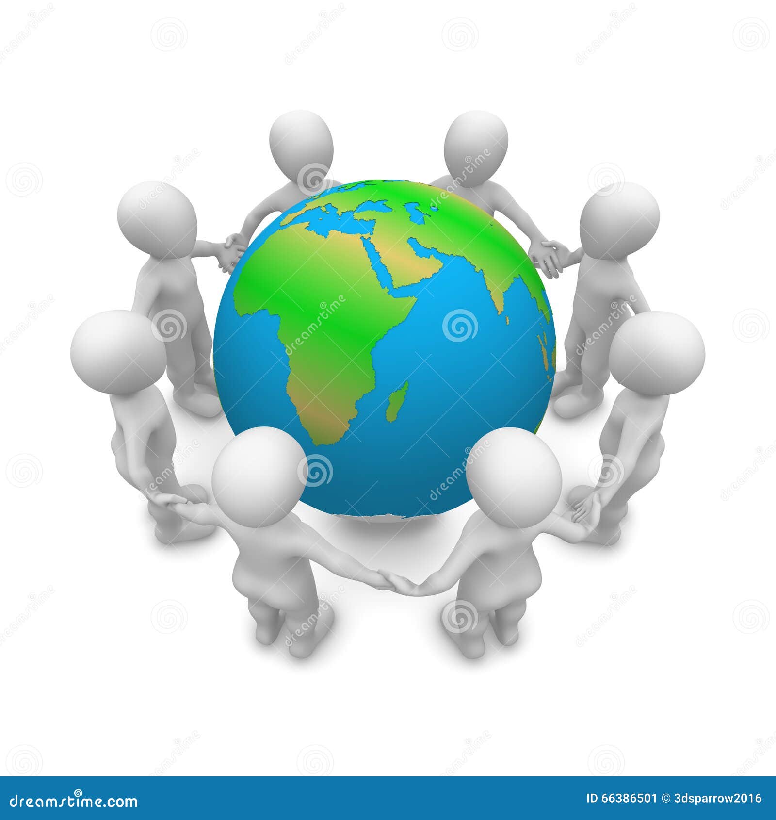 Save Our Planet! 3d White Men People Around the Planet. Stock ...