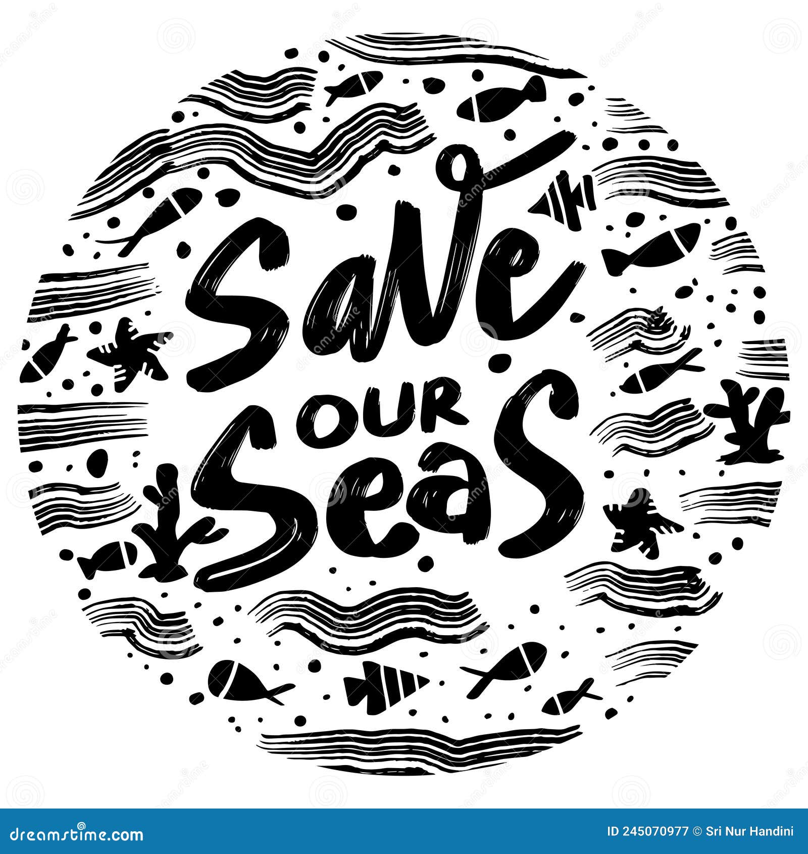 Save Our Seas Poster Concept Stock Illustration - Illustration of ...
