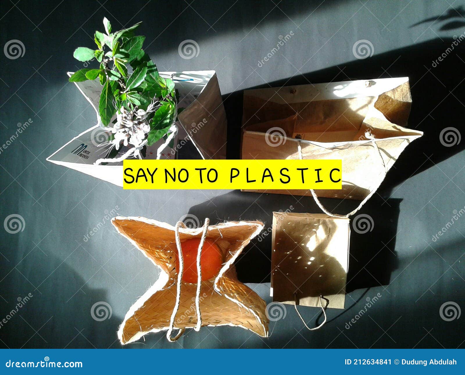 Save Out Earth/various Bags No Plastic Stock Image - Image of bamboo ...