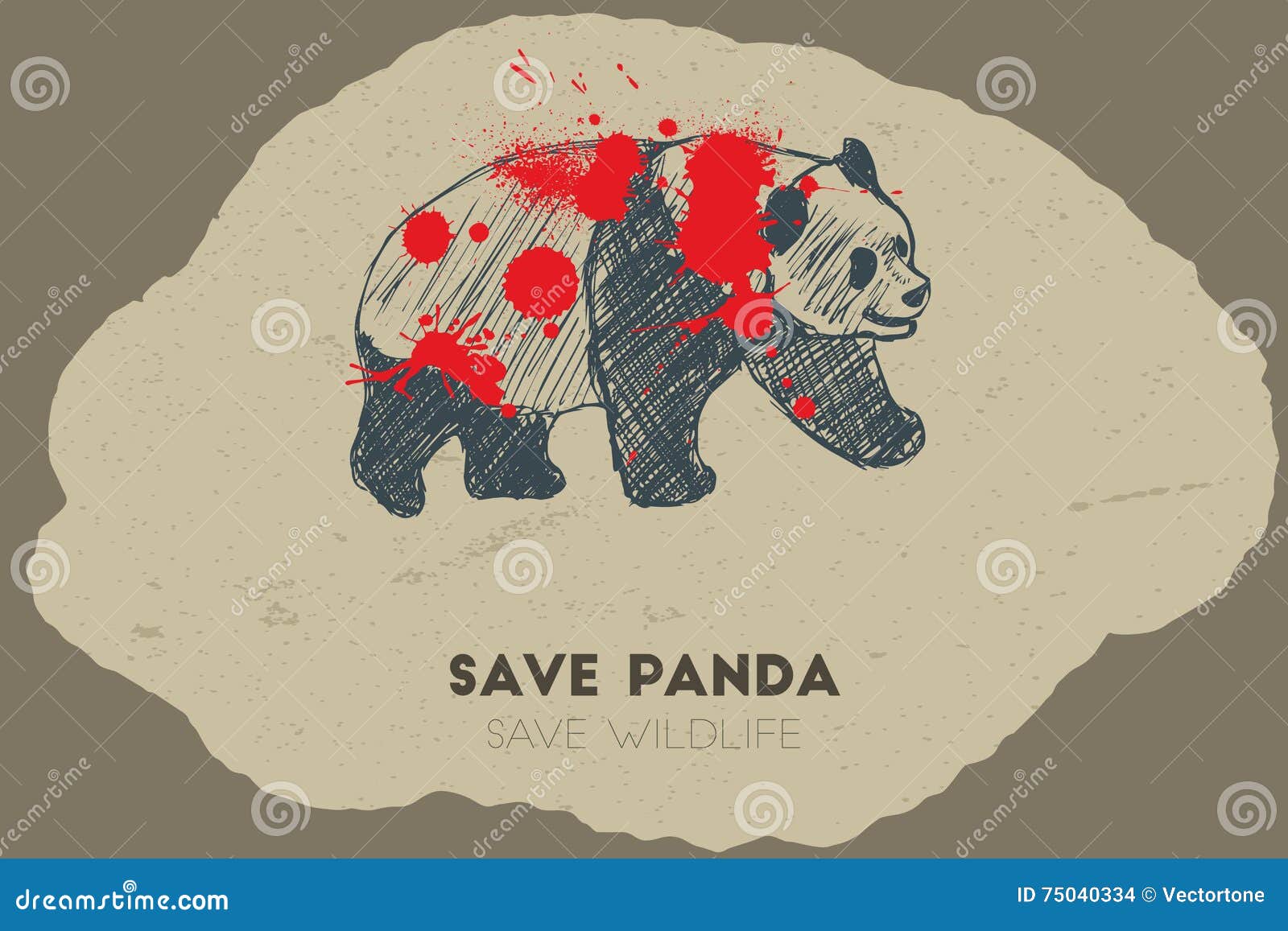 Save panda. Save wildlife. stock vector. Illustration of environment ...