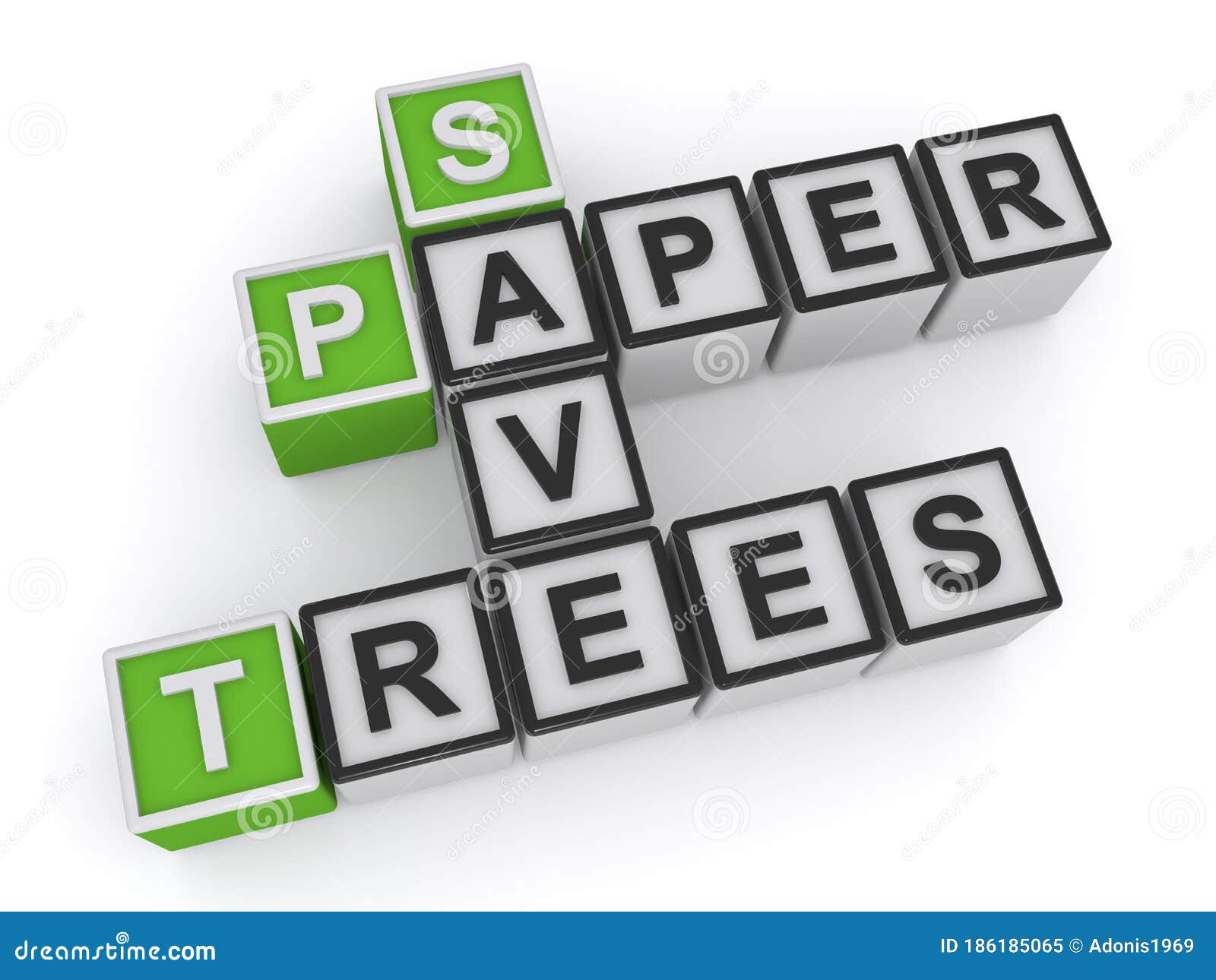 Save Paper Save Trees Word Blocks Stock Illustration - Illustration of ...