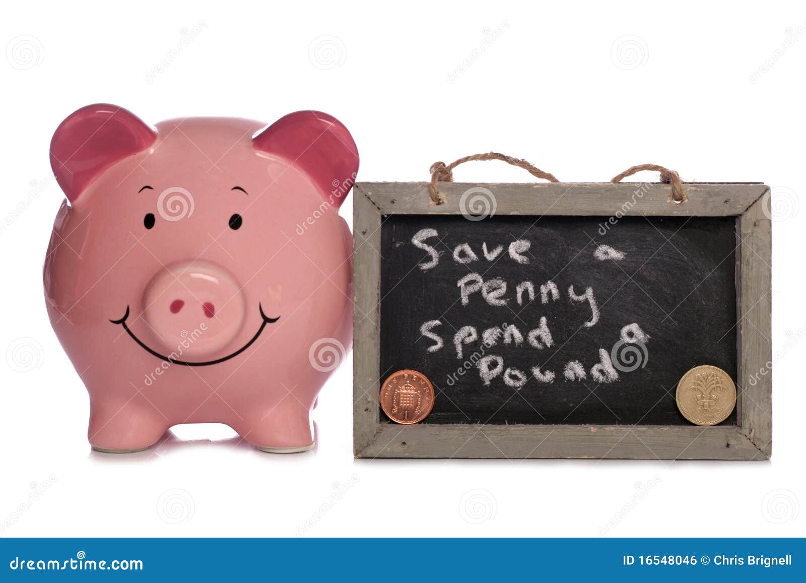 Save a penny spend a pound stock photo. Image of money - 16548046