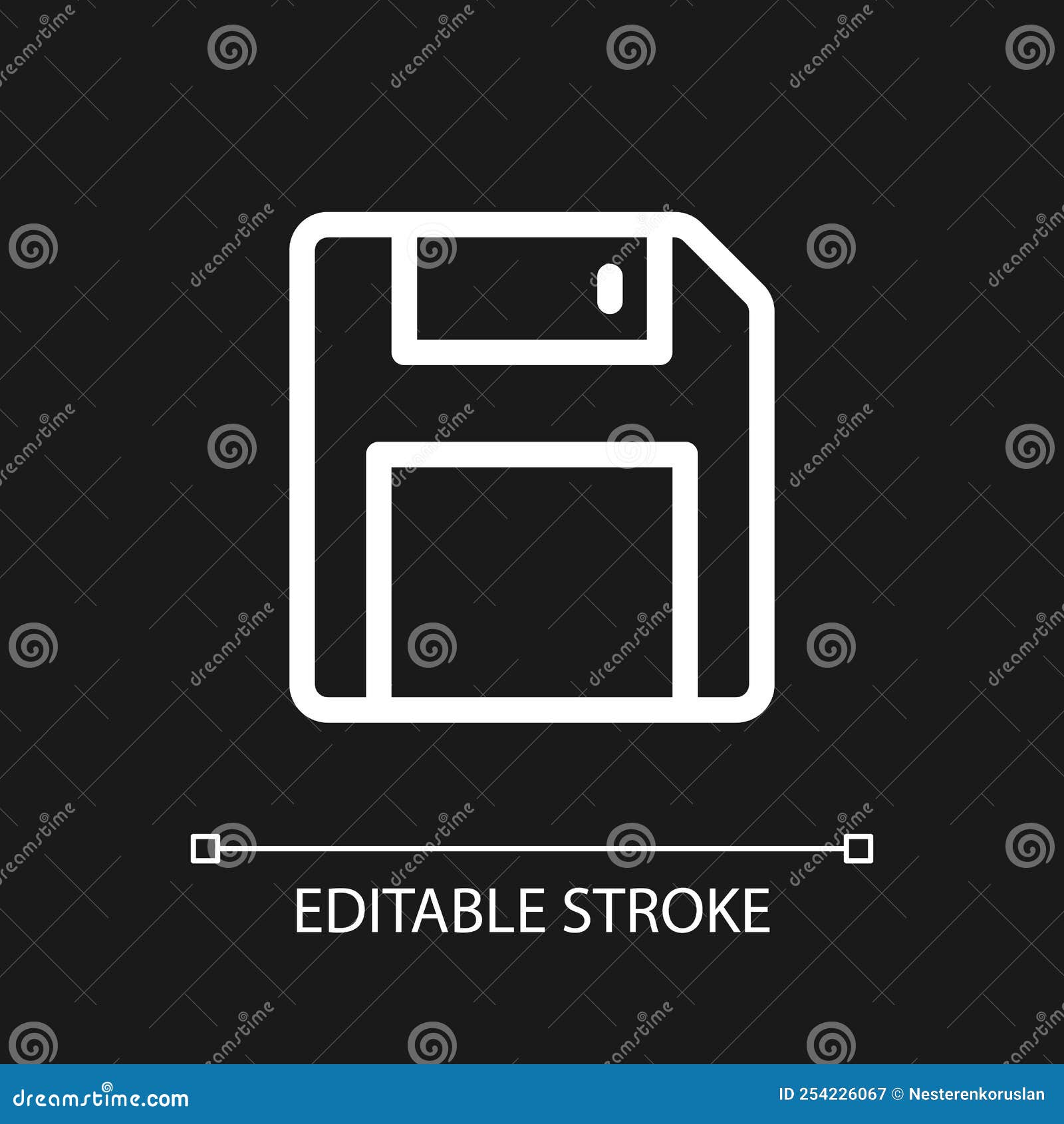 Save Pixel Perfect White Linear Ui Icon for Dark Theme Stock Vector ...