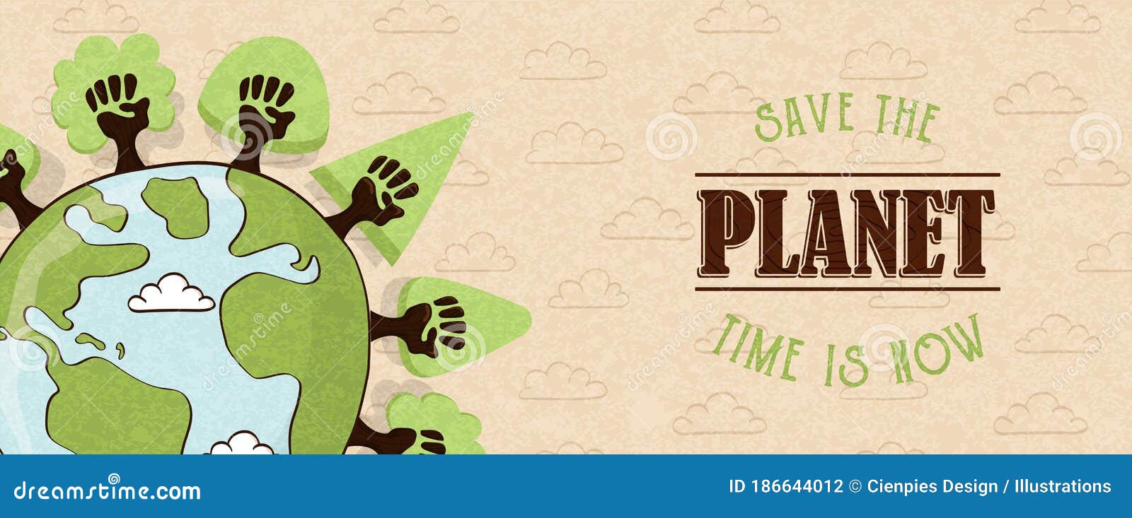 Save the Planet Banner for Earth Day Teamwork Stock Vector ...