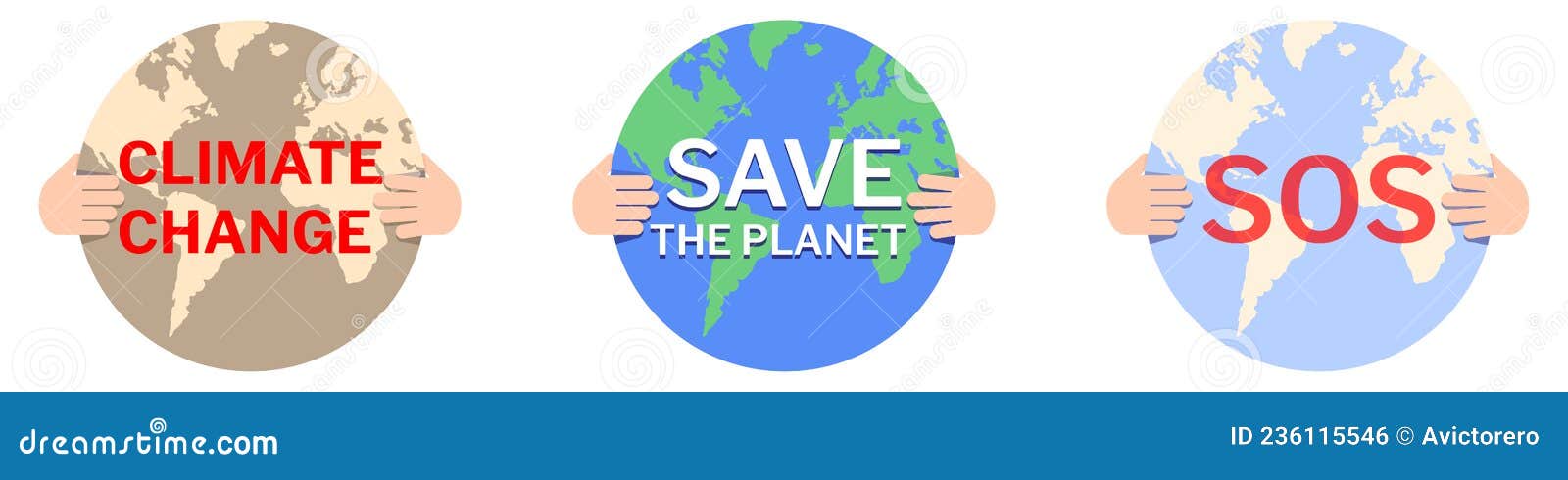 Save the Planet Earth, SOS, Climate Change Concept Stock Vector ...
