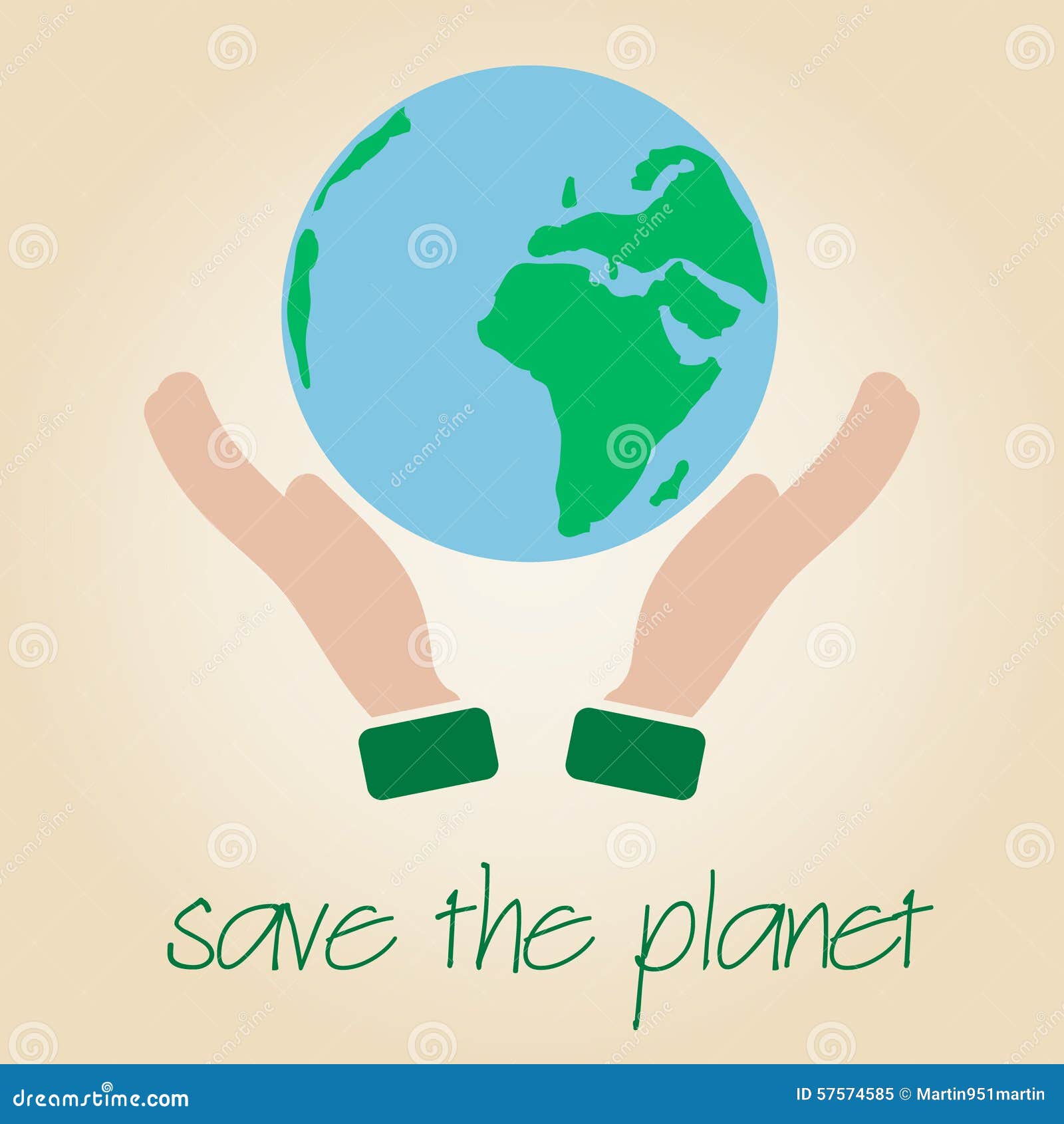 Save the Planet Earth Symbol Globe and Human Hands Eps10 Stock Vector ...