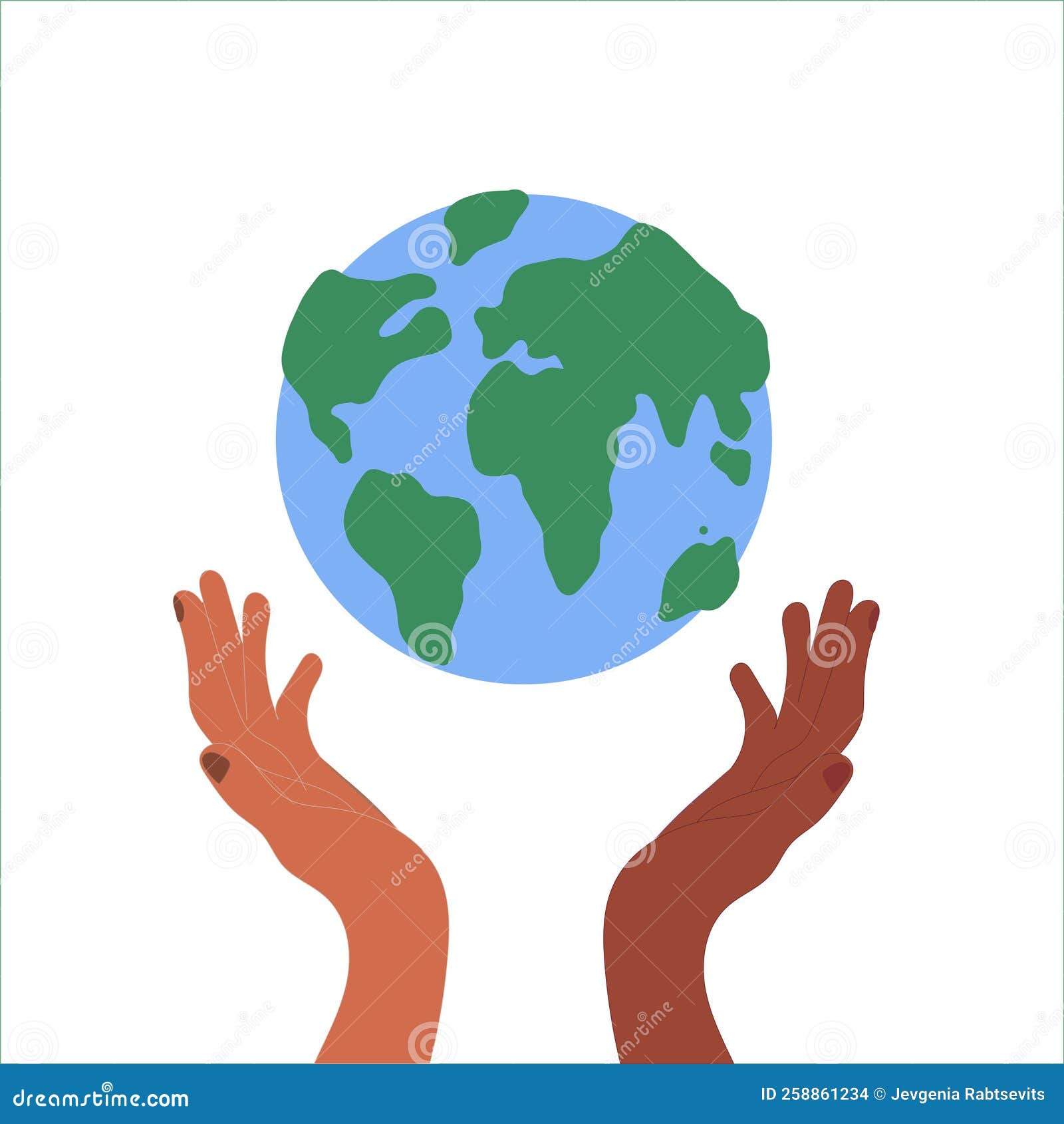 Save The Planet Hands Holding Globe Earth Earth Day Concept Vector
