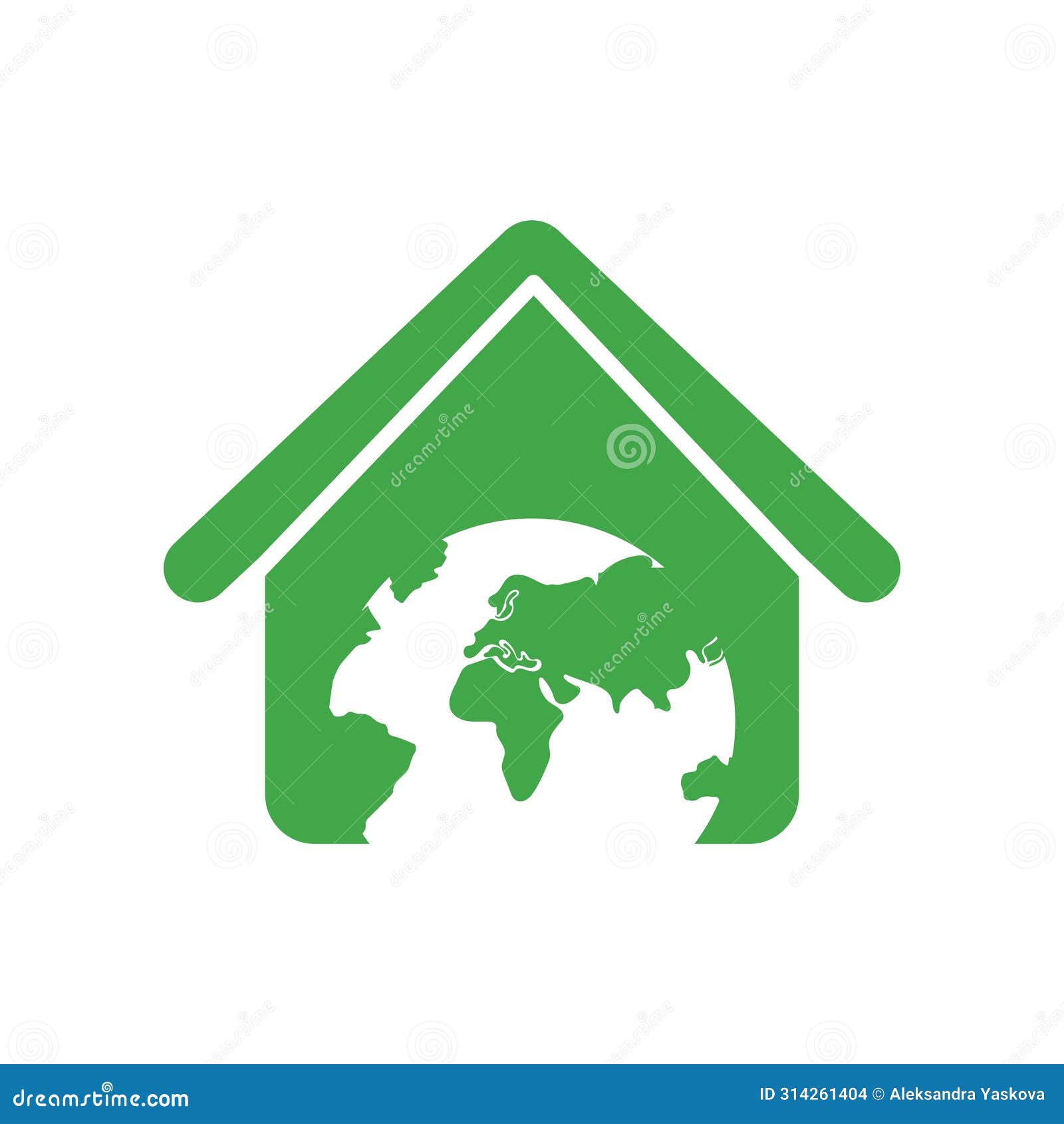 Save the Planet Icon with Green House with Earth Inside Stock Vector ...