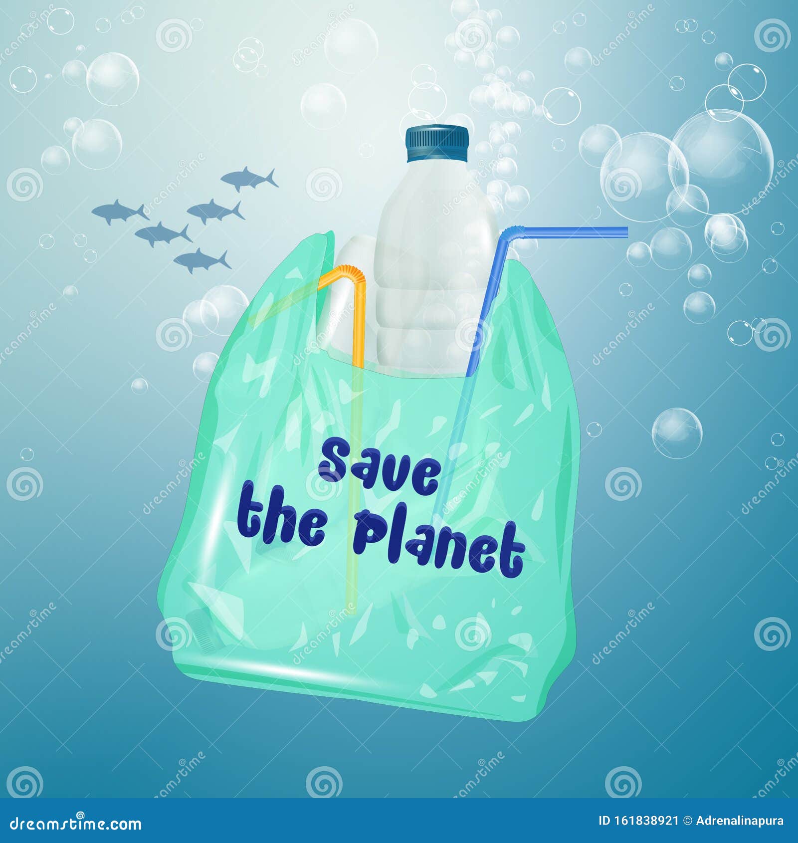 Save the Planet from Plastic Stock Illustration - Illustration of ...
