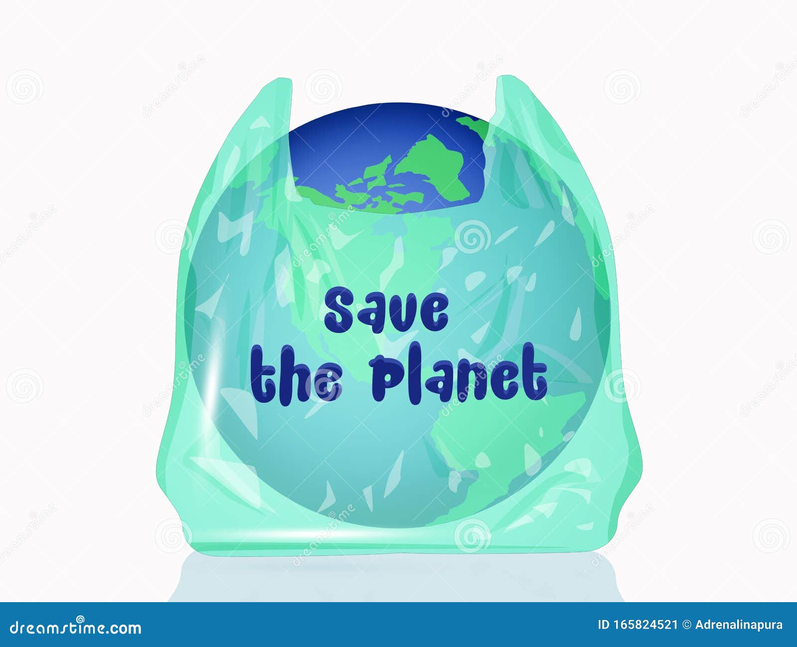 Save the Planet from Plastic Stock Illustration - Illustration of ...