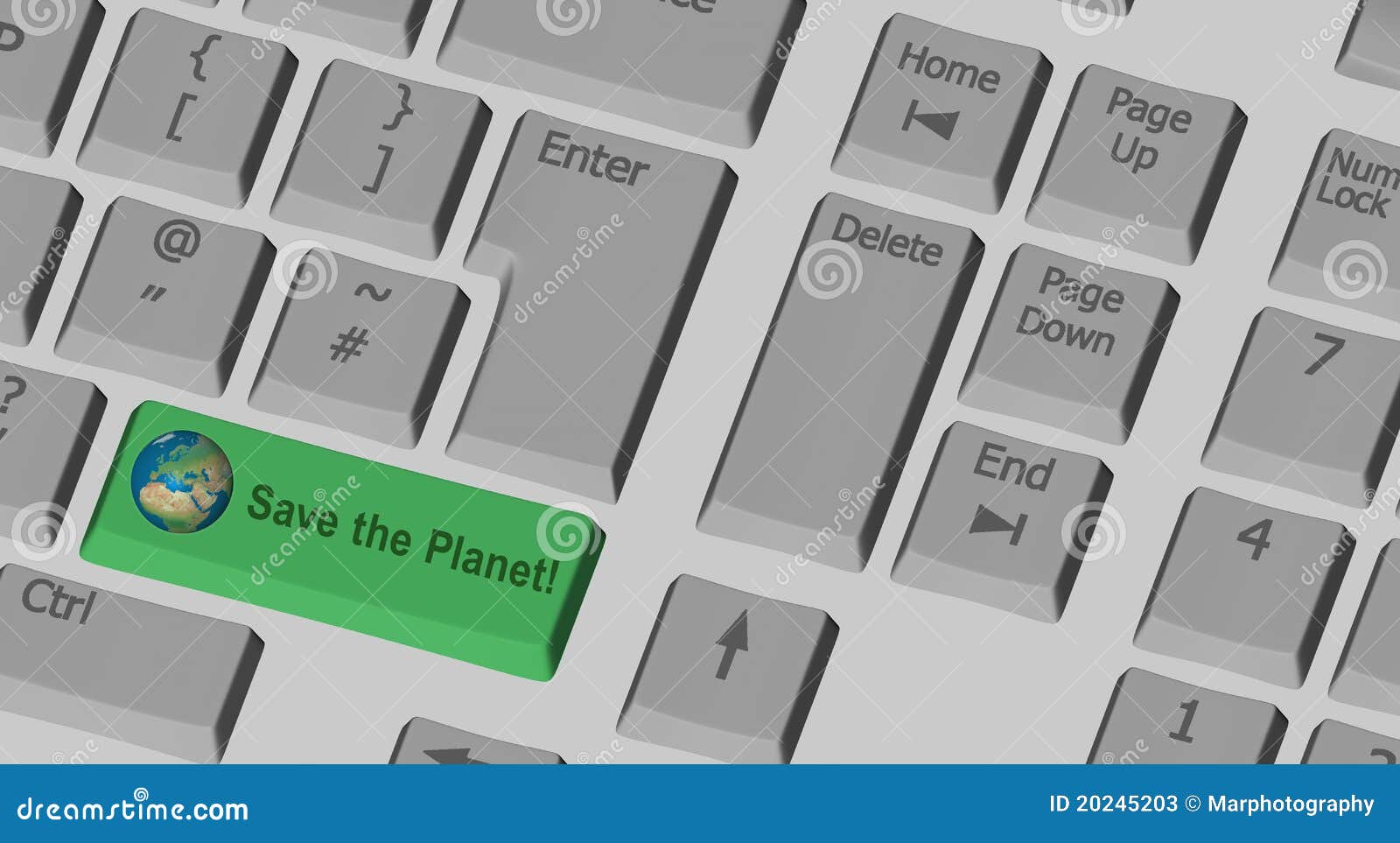 Save the Planet Text on the Computer Keyboard Stock Illustration ...