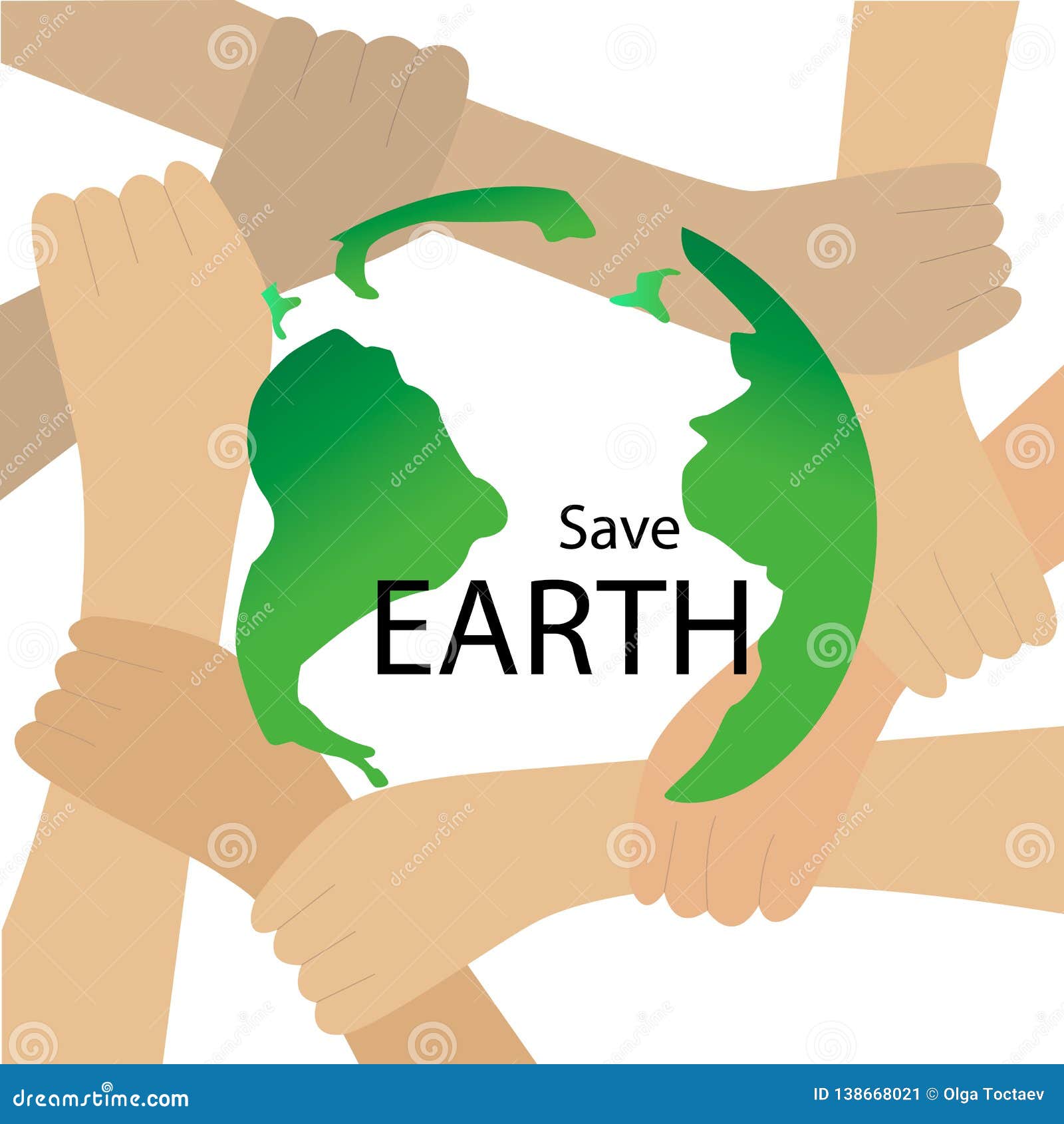 Save Planet Vector Concept. Earth Protected by Hands. Stock Vector ...