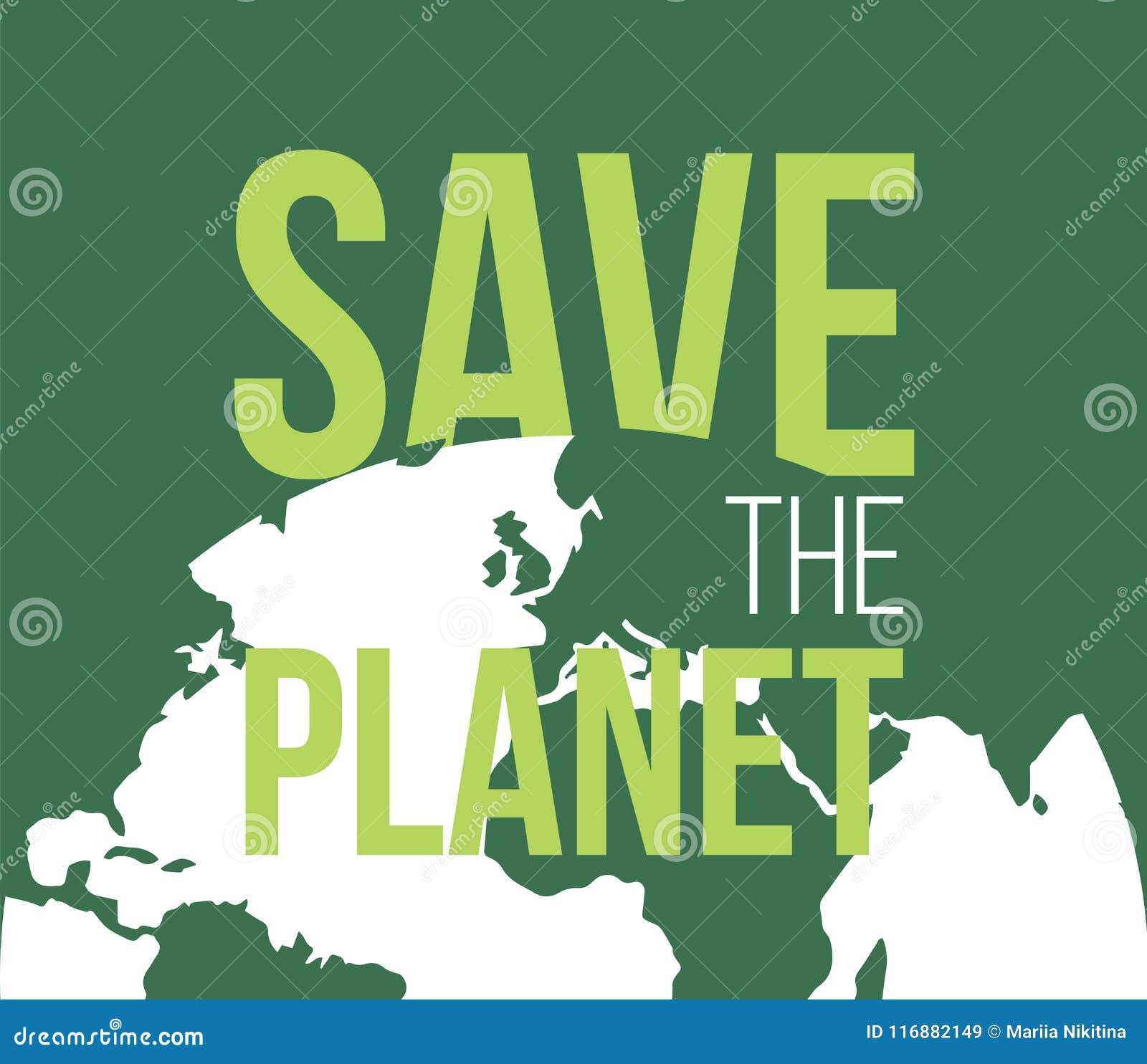 Save the Planet Vector Poster Stock Vector - Illustration of green ...