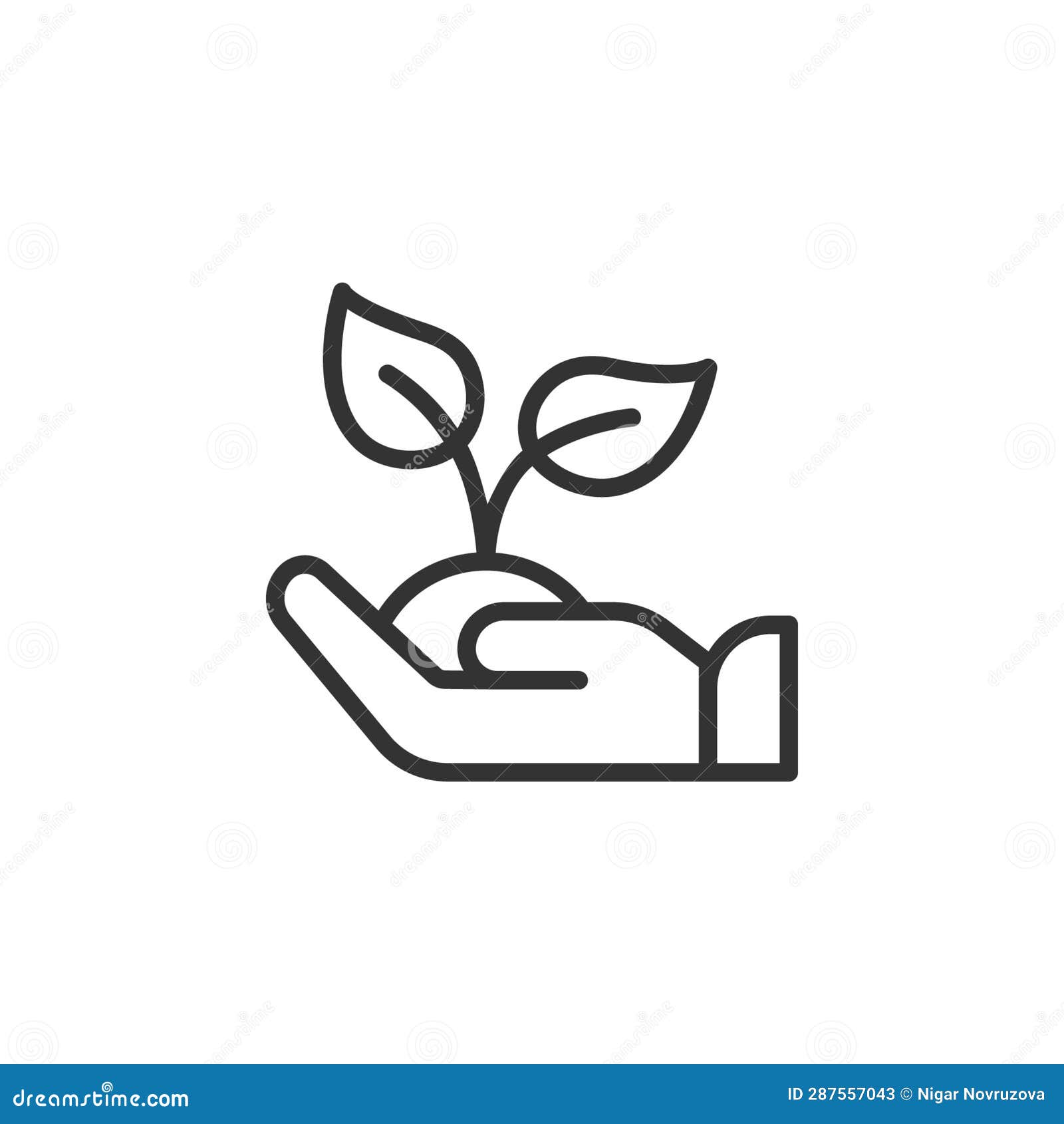 Save Plant Icon Vector. Linear Style Sign for Mobile Concept and Web ...