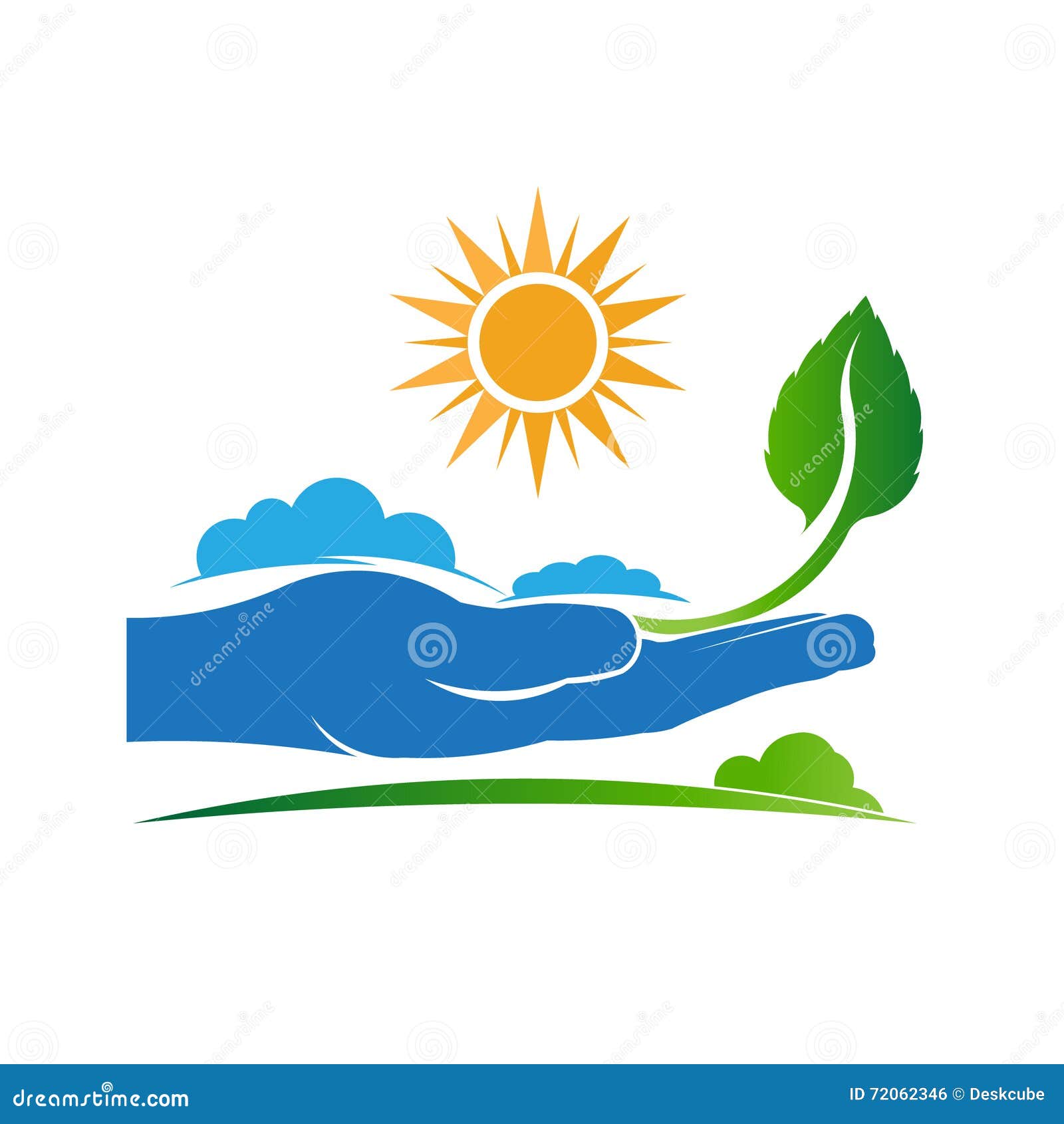 Save a Plant in Nature Logo. Stock Vector - Illustration of hand ...
