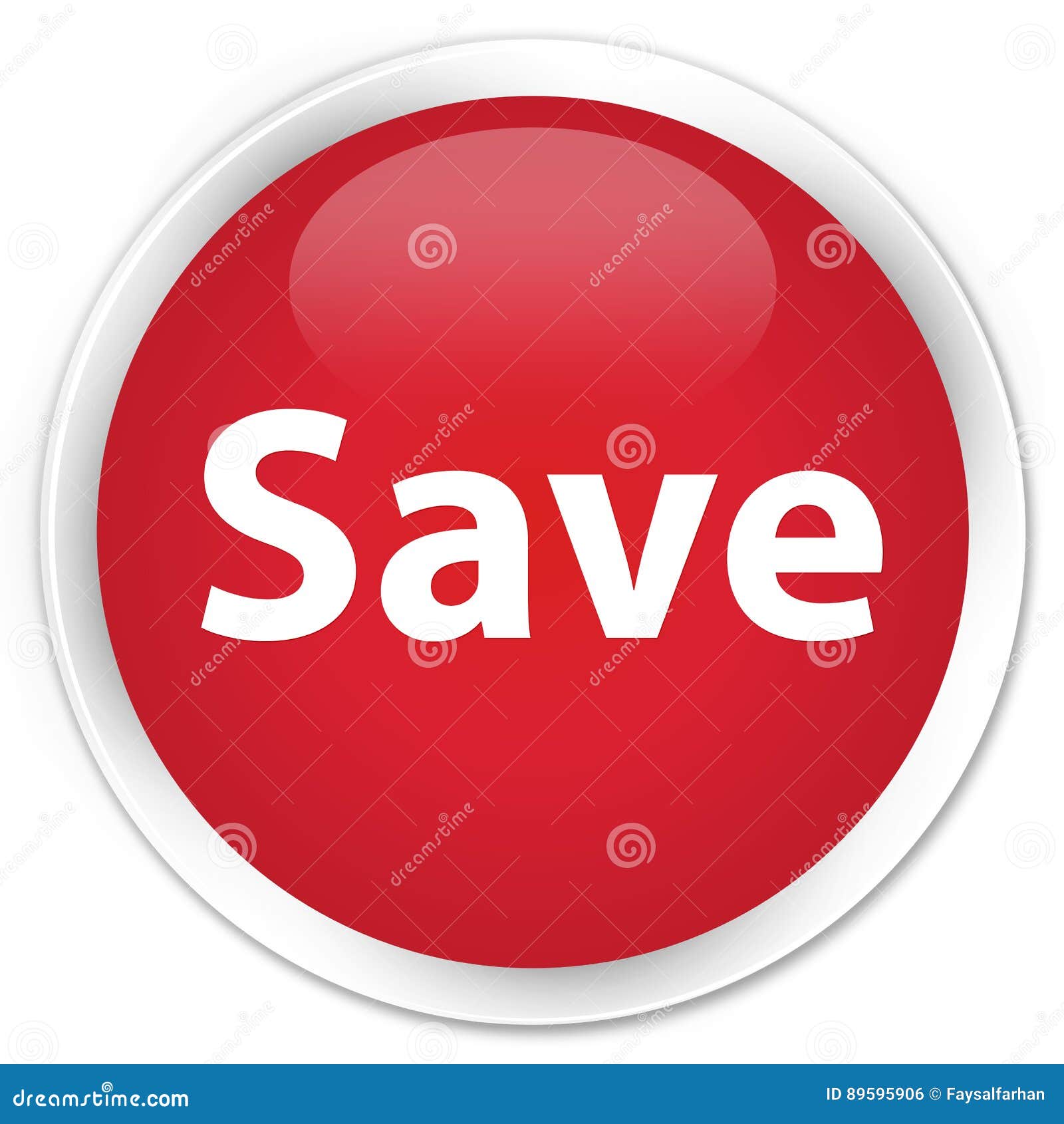 Save Premium Red Round Button Stock Illustration - Illustration of save ...
