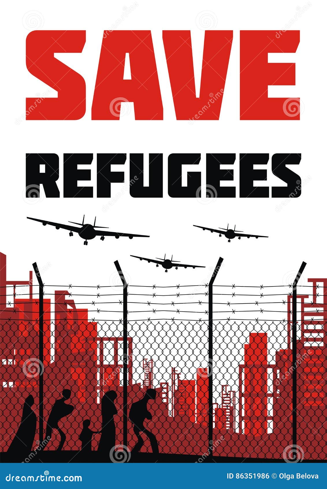 Save refugees poster stock vector. Illustration of banner - 86351986
